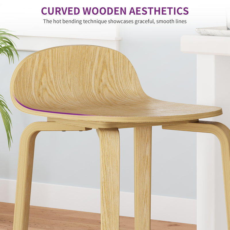 Wade Logan Benina 26.8'' Wooden Counter Stool (Set of 2) & Reviews ...