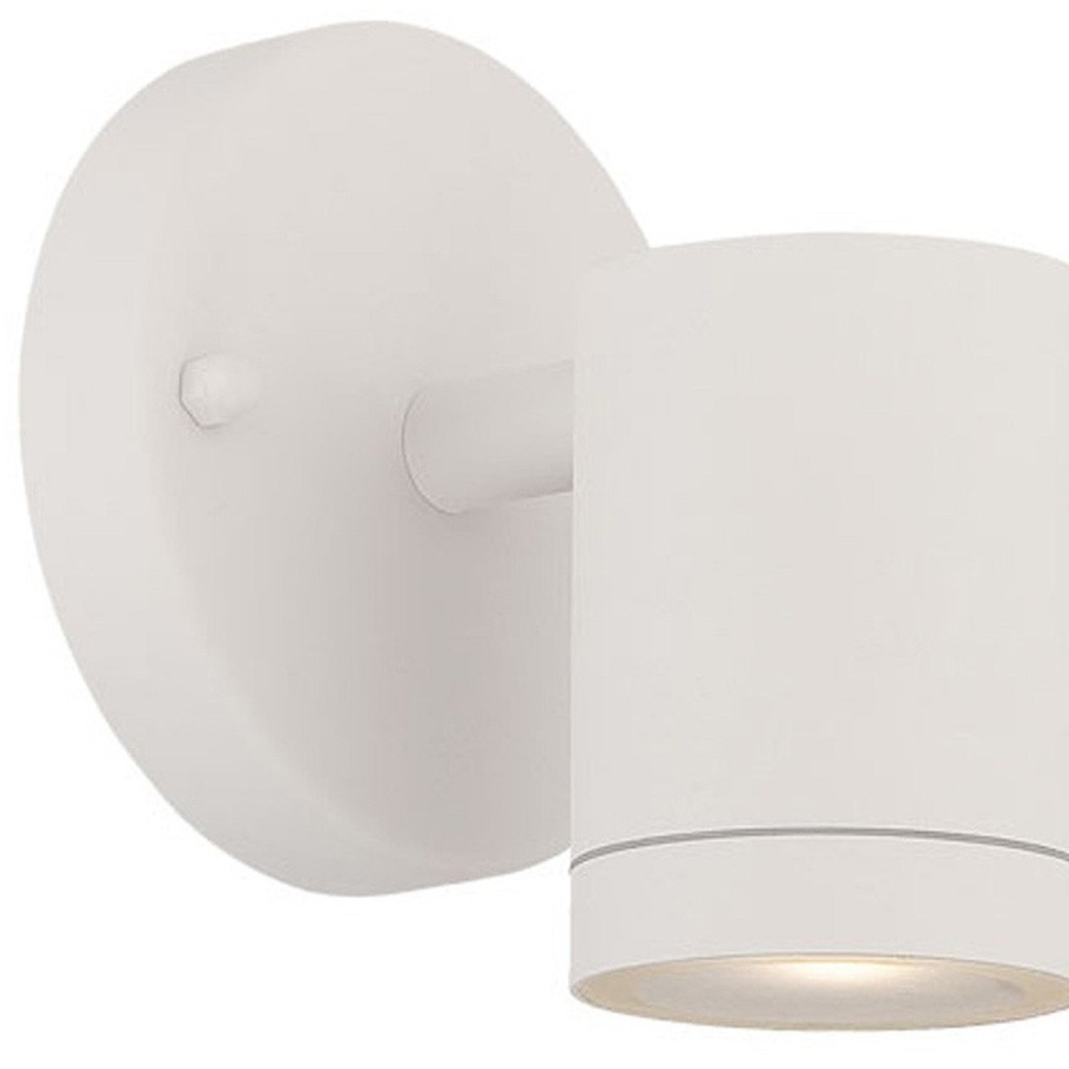 Ebern Designs White LED One Light Outdoor Can Shape Wall Sconce | Wayfair