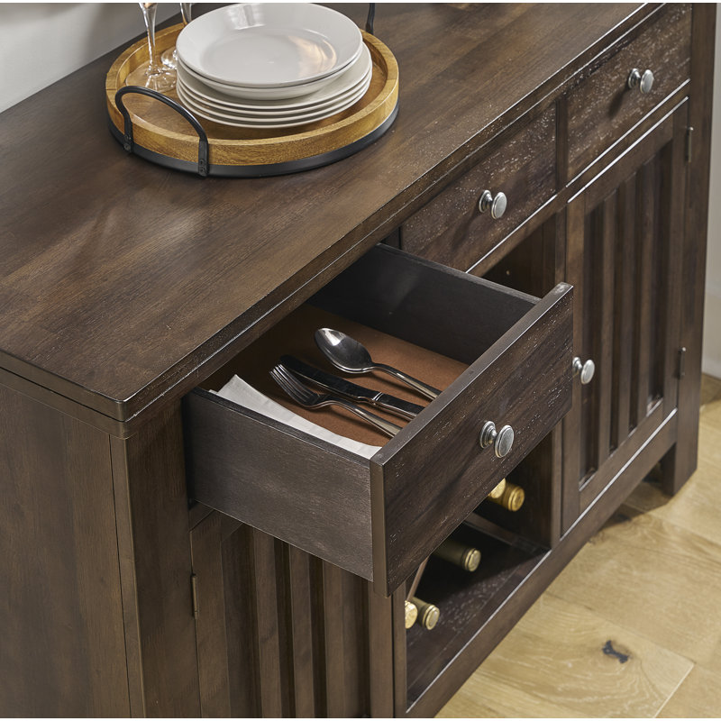 Gracie Oaks Rumbell 52-inch 3-drawer Solid Wood Sideboard Server | Wayfair