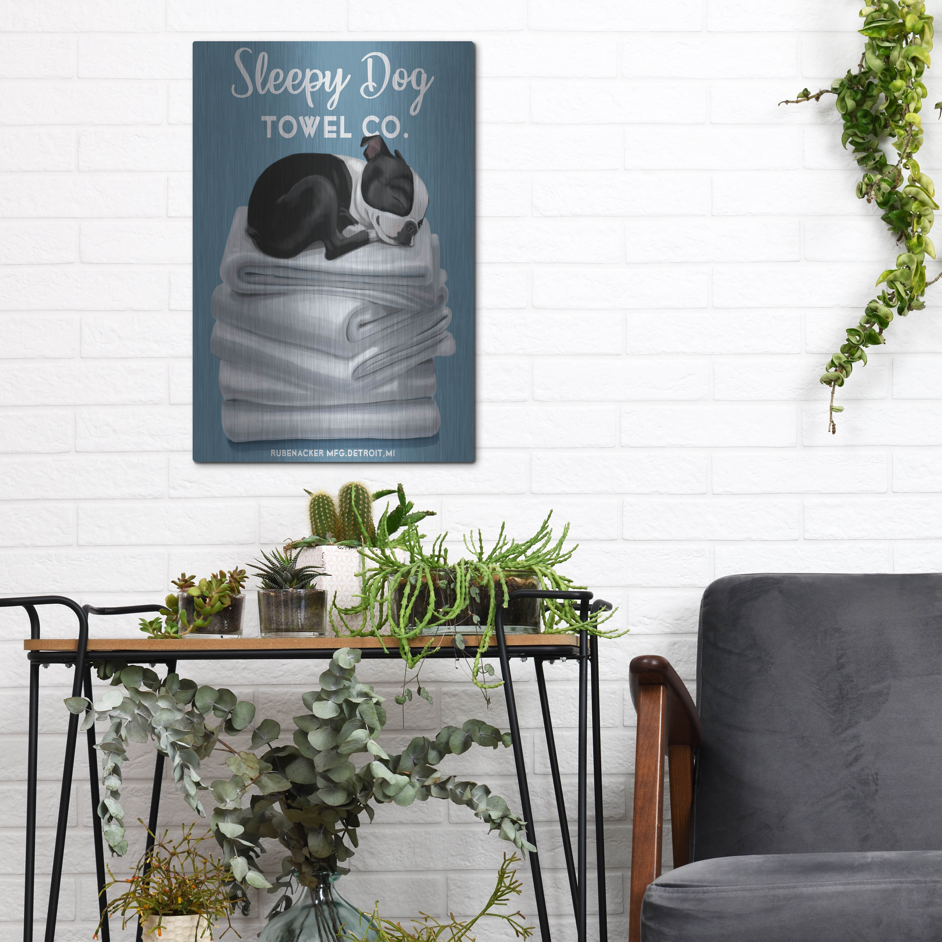 Lark Manor™ ' Sleepy Dog' by Brian Rubenacker, Metal Wall Art | Wayfair