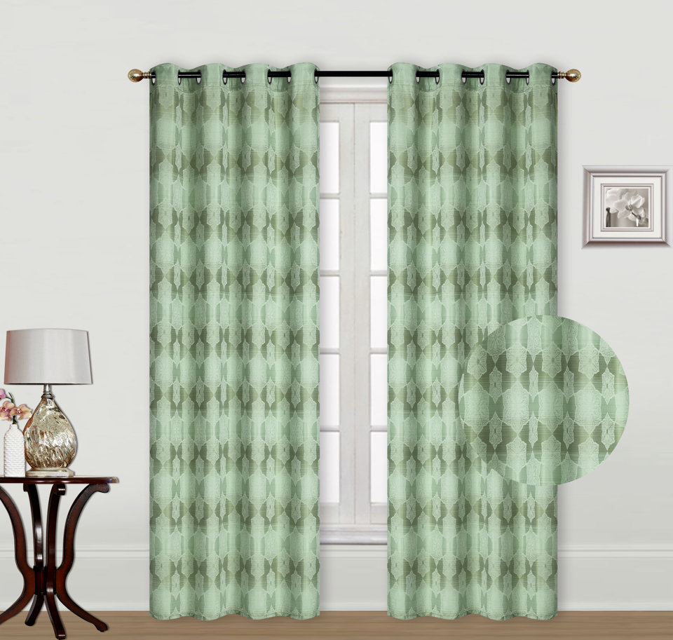 Winston Porter BT660-84 SAGE 54X84 1PC JACQUARD TPU WINDOW CURTAIN ...