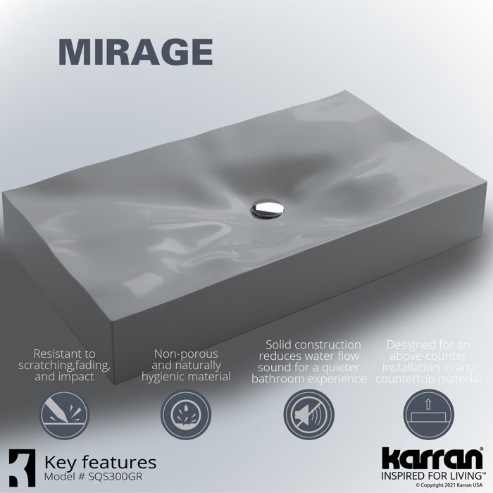 Karran Mirage 32 In. Quartz Rectangular Vessel Sink & Reviews | Wayfair
