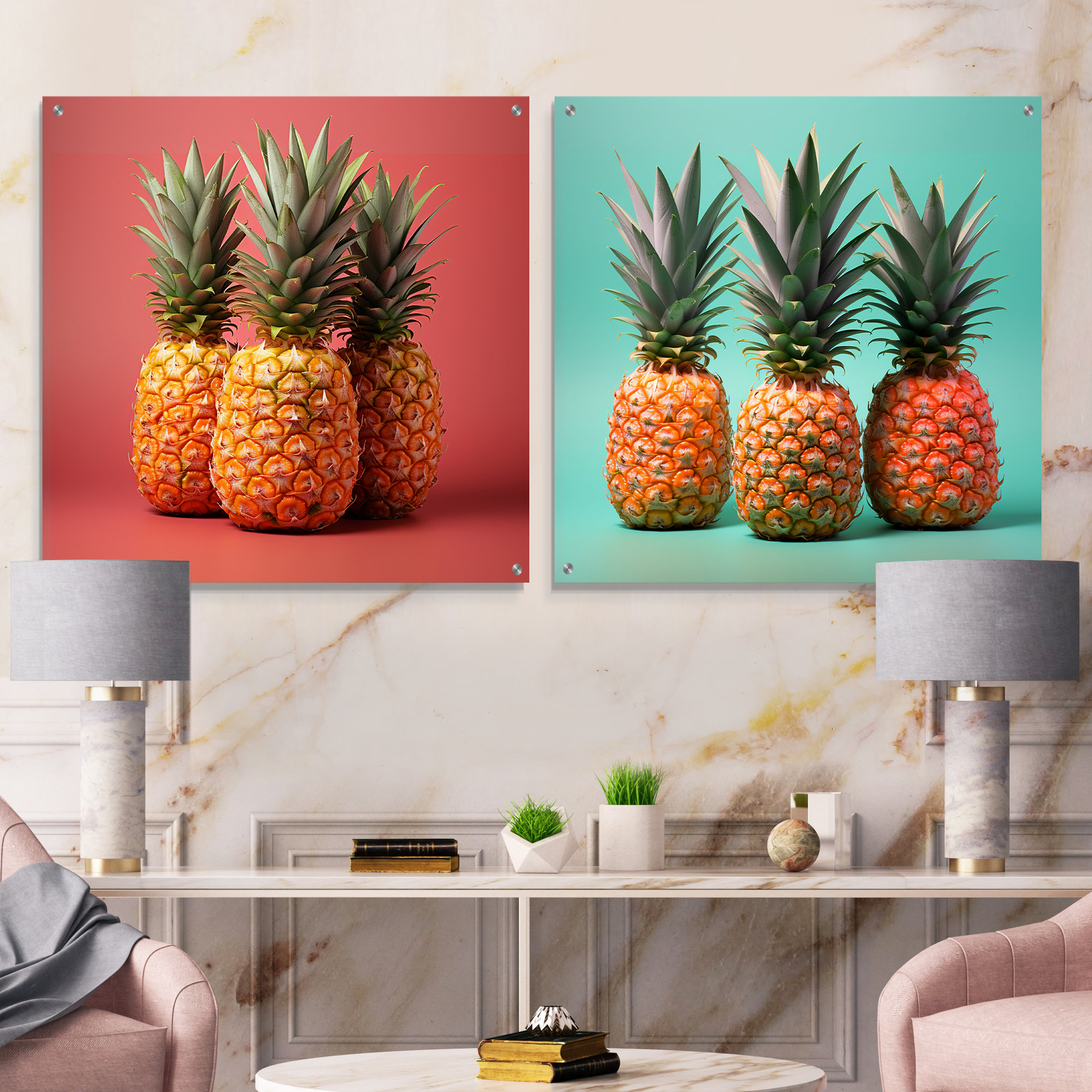 Bay Isle Home™ Pineapples In Full Pastel Flavor - Pineapples Acrylic ...