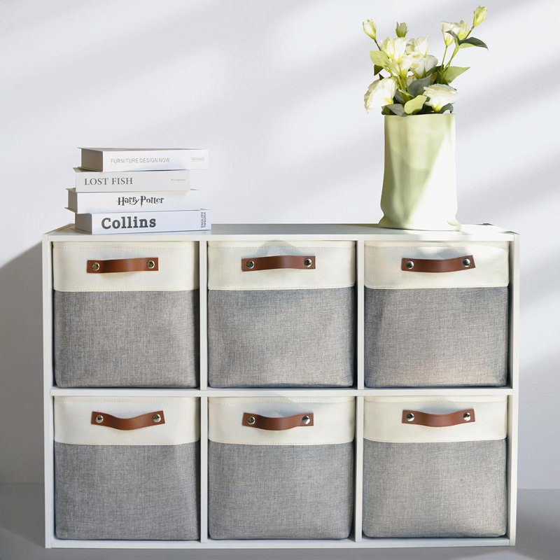 Hokku Designs Collapsible Fabric Cube Storage Bins, Pack of 6 Closet ...
