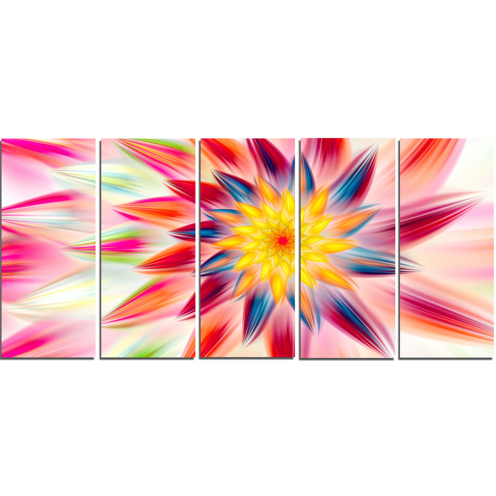 Design Art 'Pink Dancing Flower Petals' Graphic Art Print Multi-Piece ...