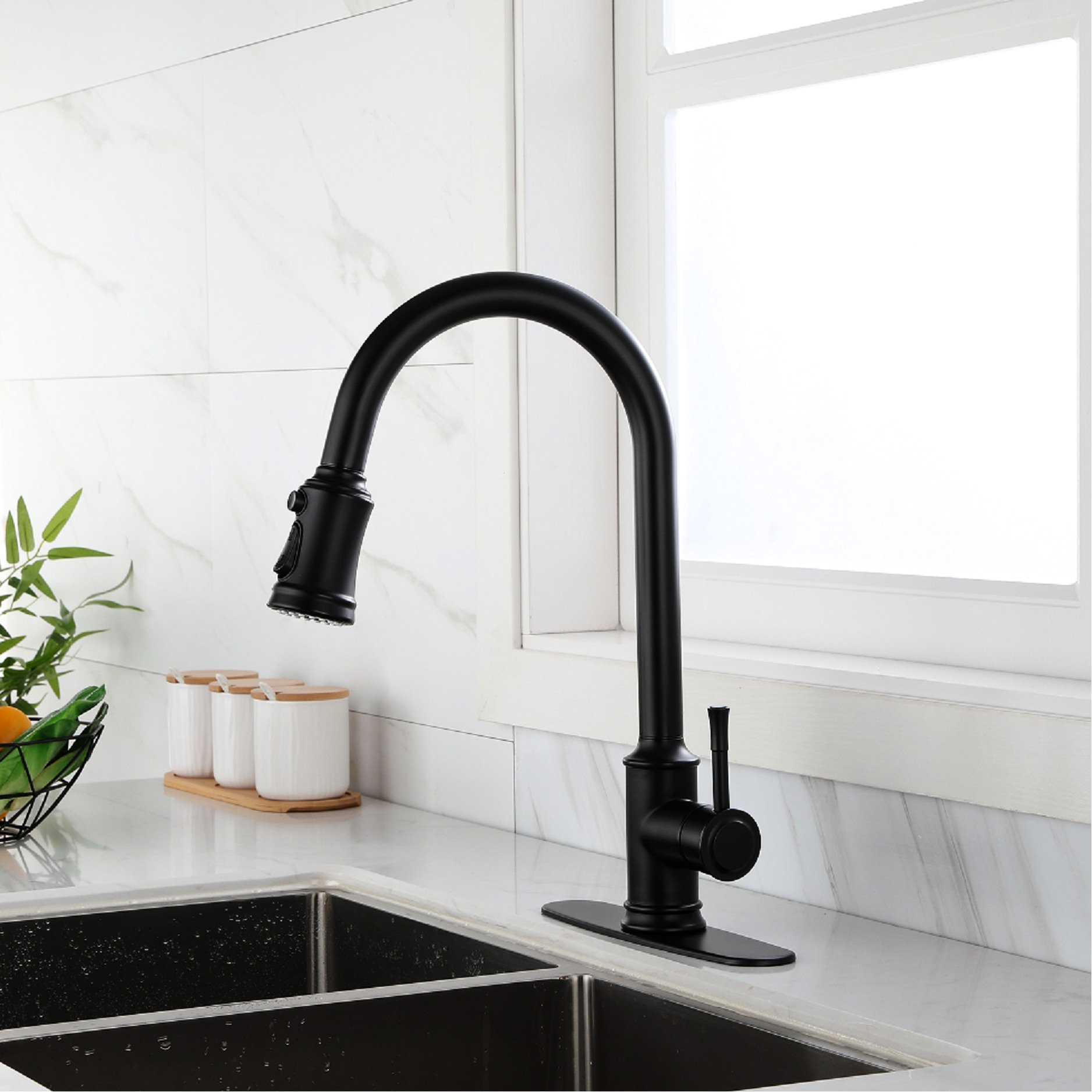 Latitude Run® Touch-Operated Kitchen Faucet With Pull Down In Stainless ...