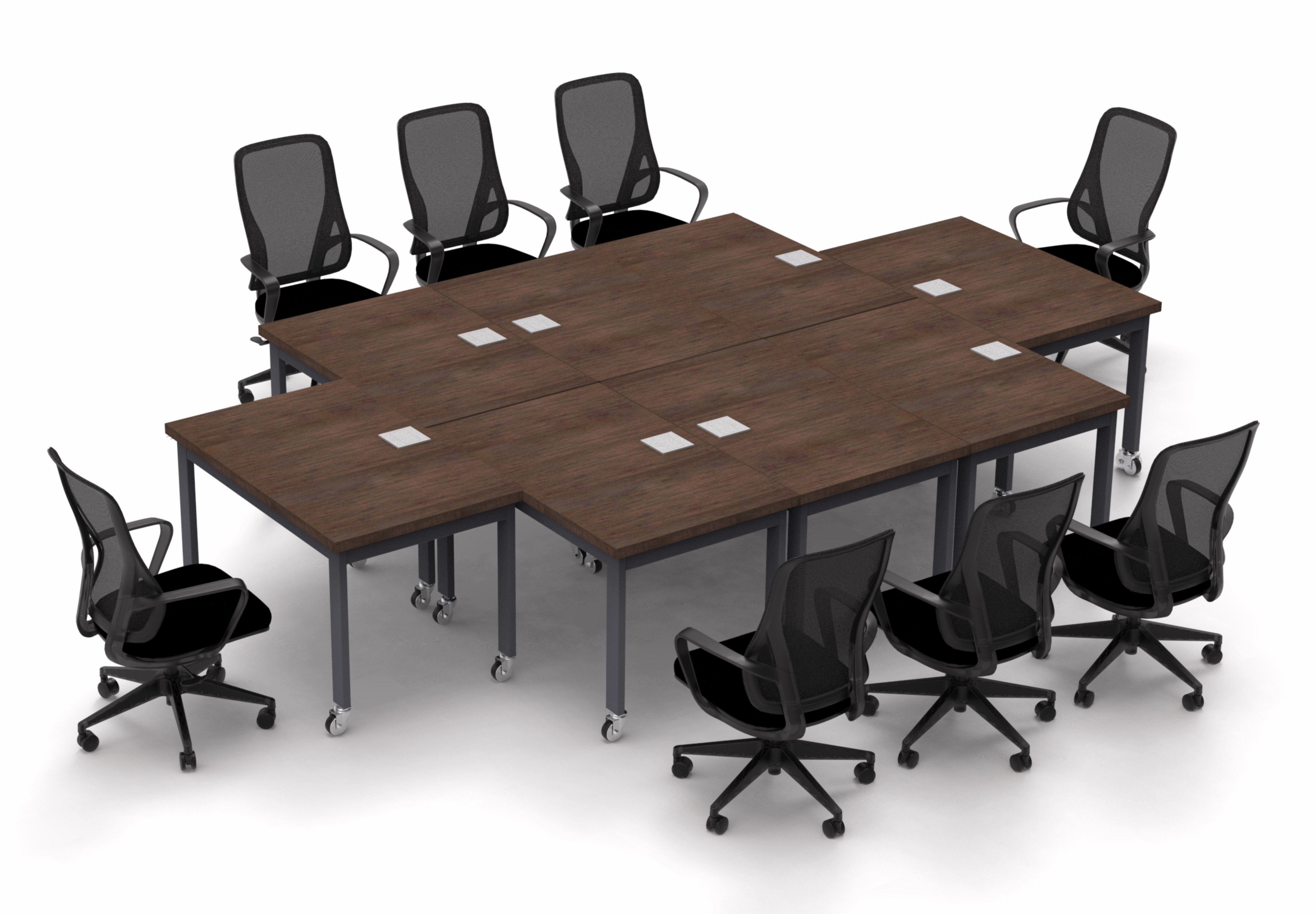 The Twillery Co.® Albin 8 Person Conference Meeting Tables with 8 ...