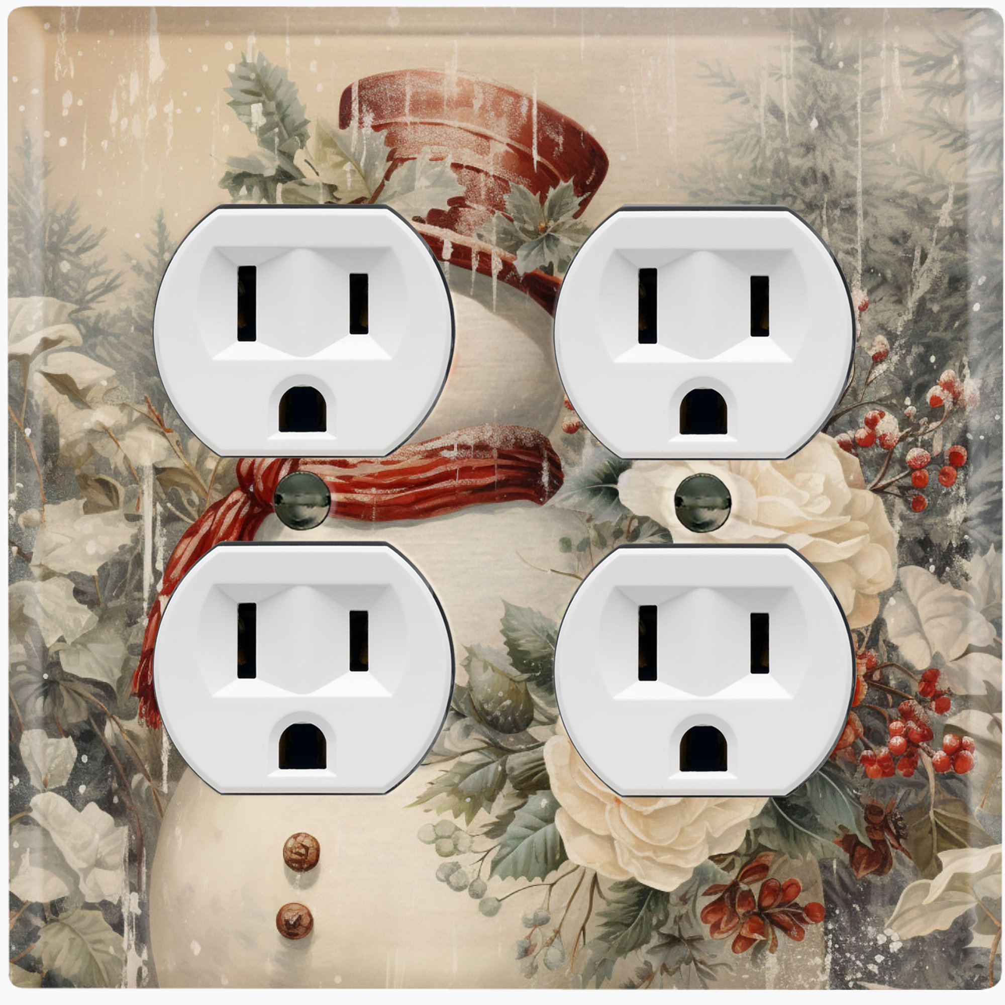 WorldAcc Christmas Festive Snow Man 2 - Gang Toggle Light Switch ...