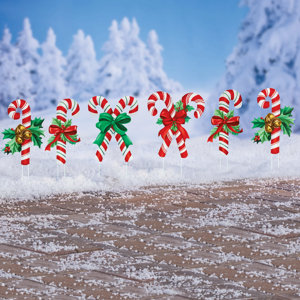 Charlton Home® Candy Cane Stake Set Of 6 | Wayfair