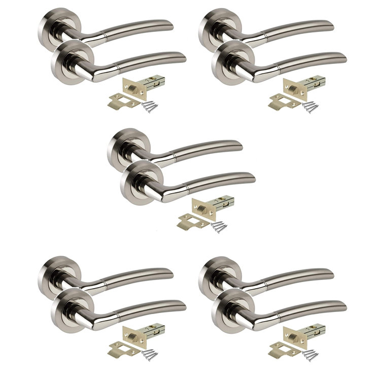 Golden Grace 5 Sets Indiana Style Modern Door Handles Lever on Round ...