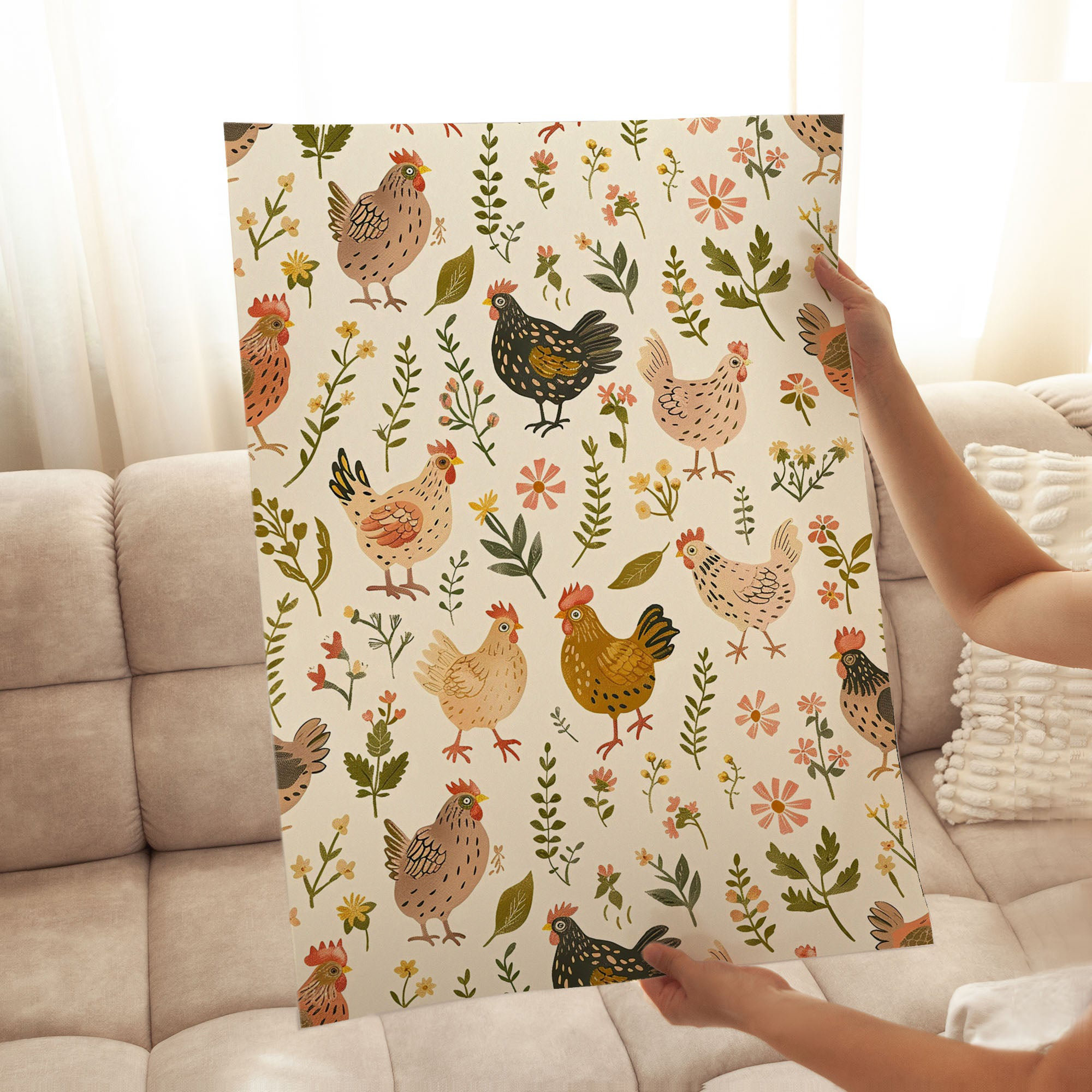 Winston Porter Animals Farmhouse Chickens II Farmhouse Unframed Art Print | Wayfair