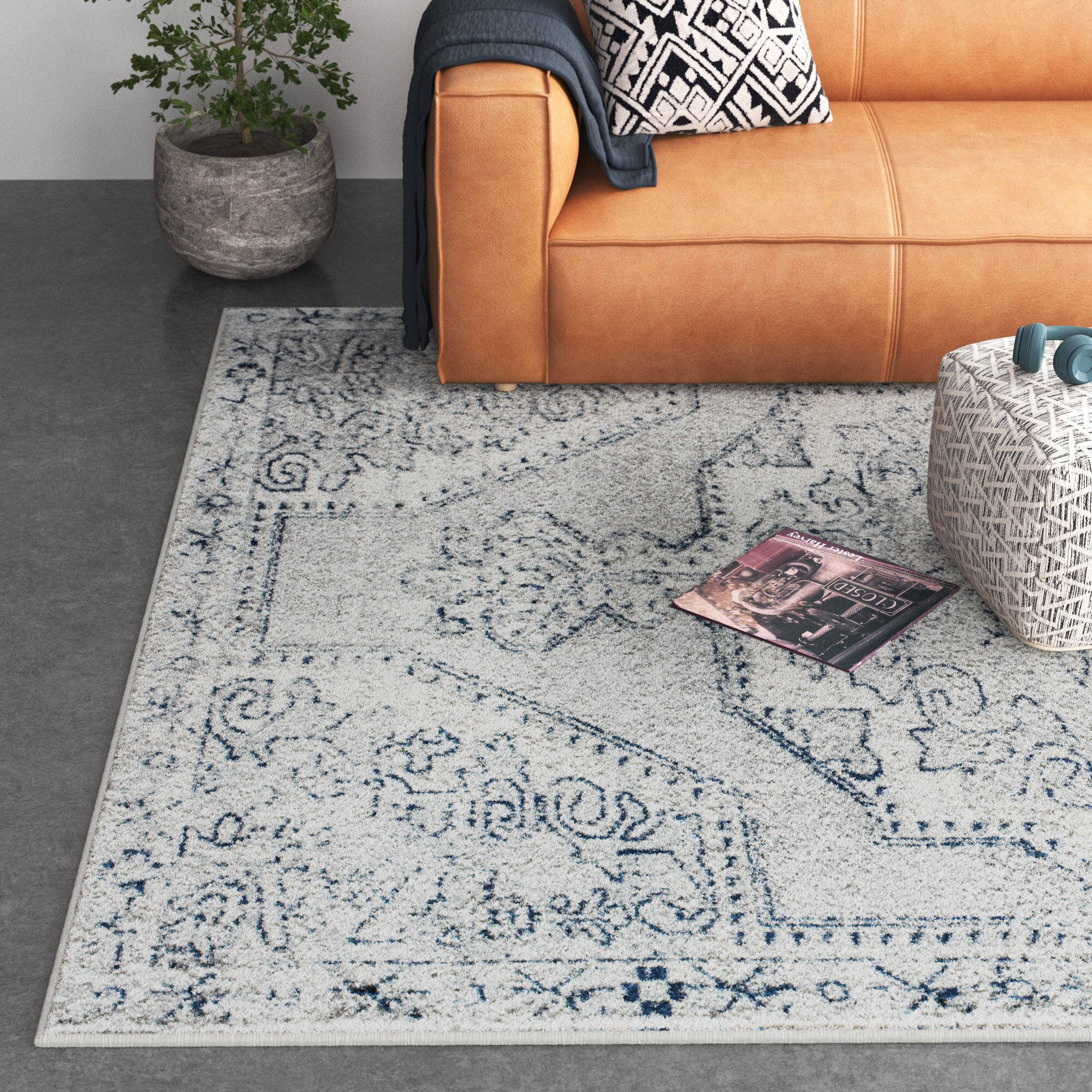 Steelside™ Gabriel Vintage Adorned Stone Area Rug & Reviews | Wayfair