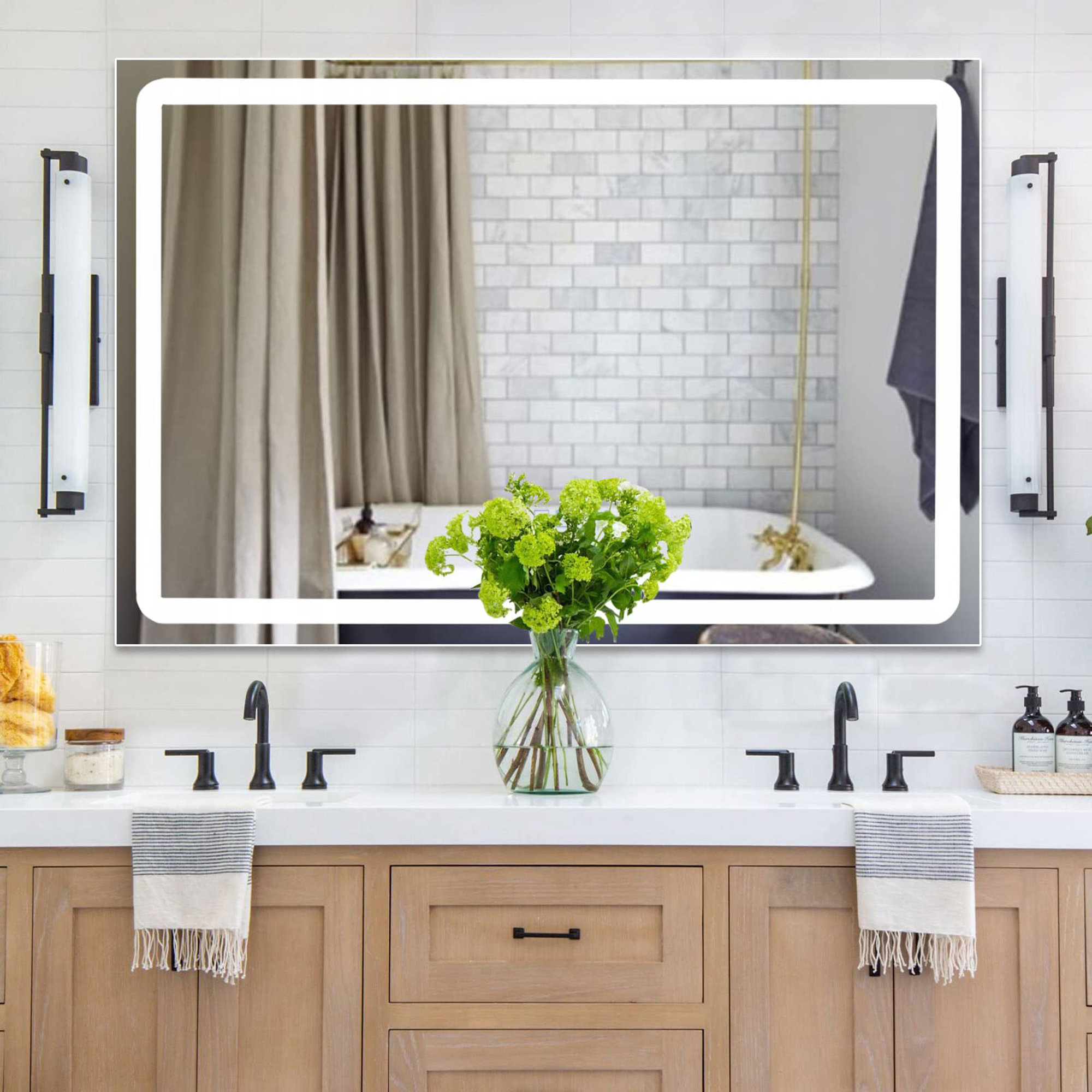 Orren Ellis Pennel Led Lighted Electric 6500K Touch Switch Memory ...