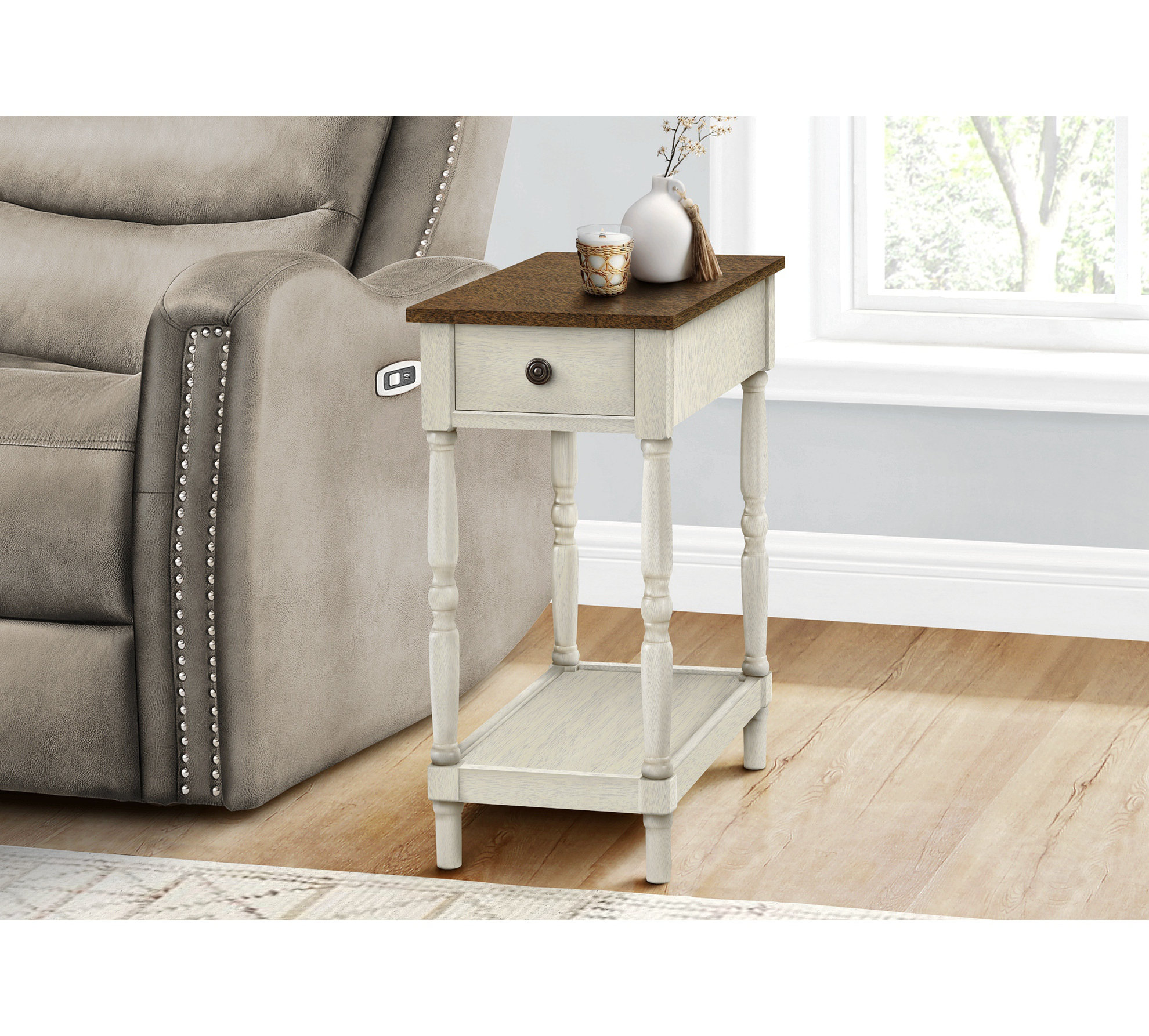 Alcott Hill Accent Table, 2 Tier, End, Side Table, Nightstand, Bedroom ...