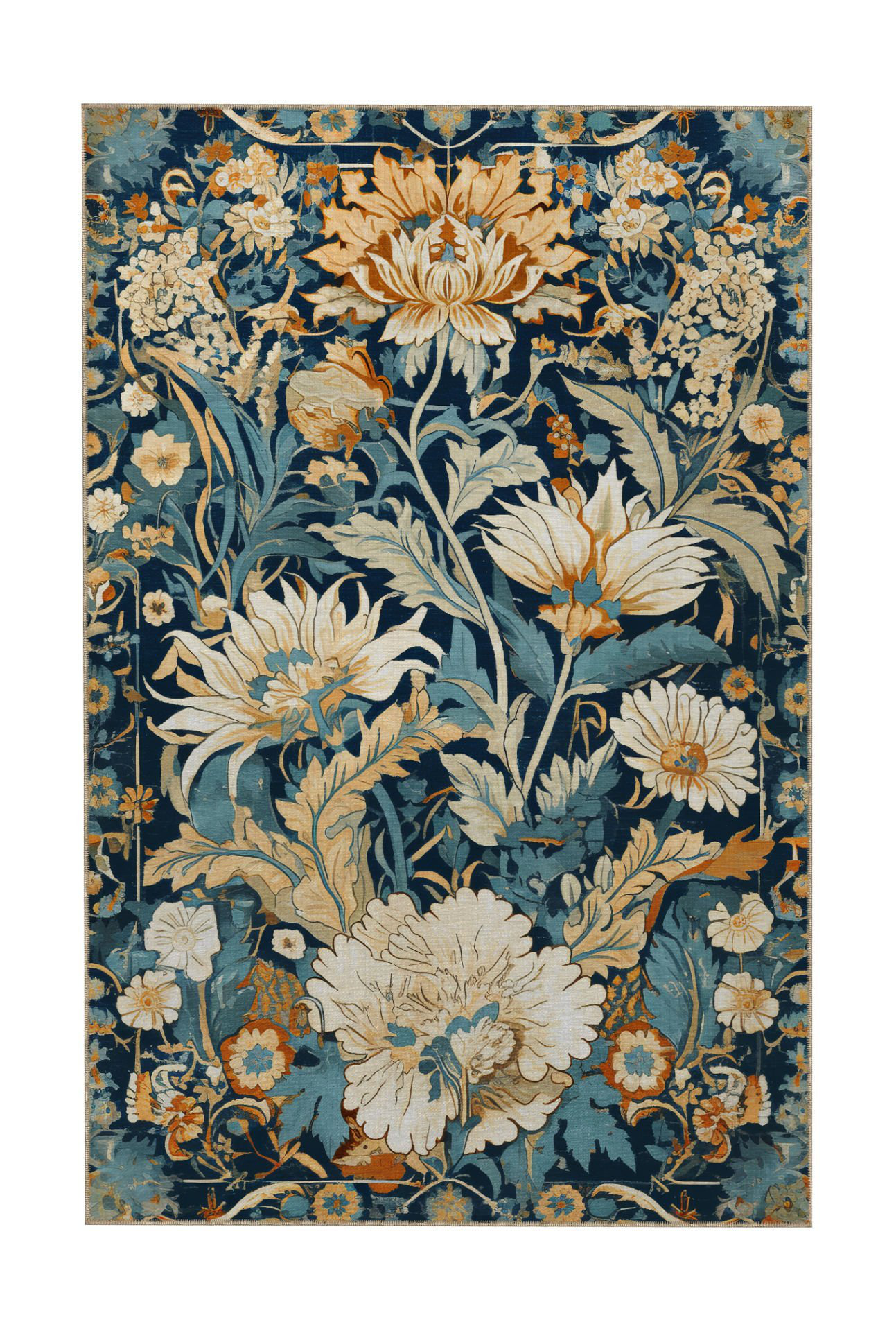 Red Barrel Studio® Paris Collection Blue Toned Cream Peony Flowers ...