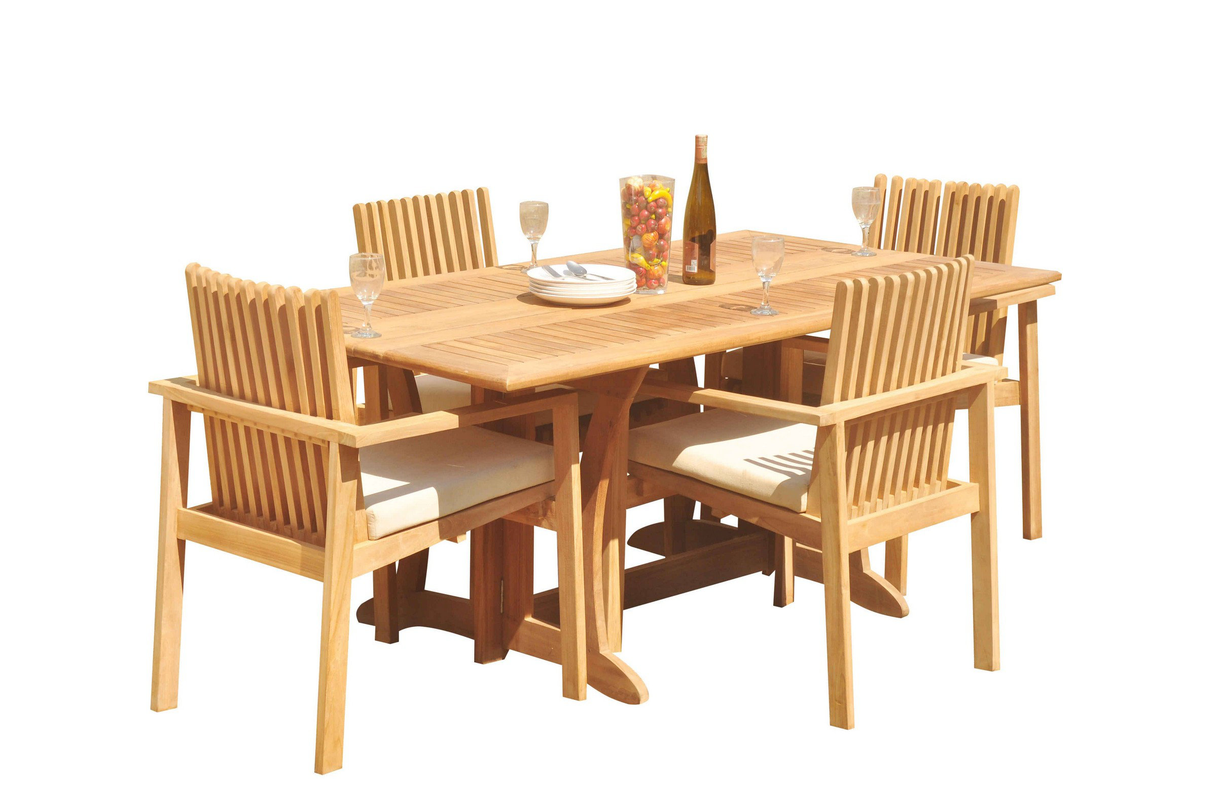 Teak Smith Rectangle 10 - Person 122" Long Teak Dining Set | Wayfair