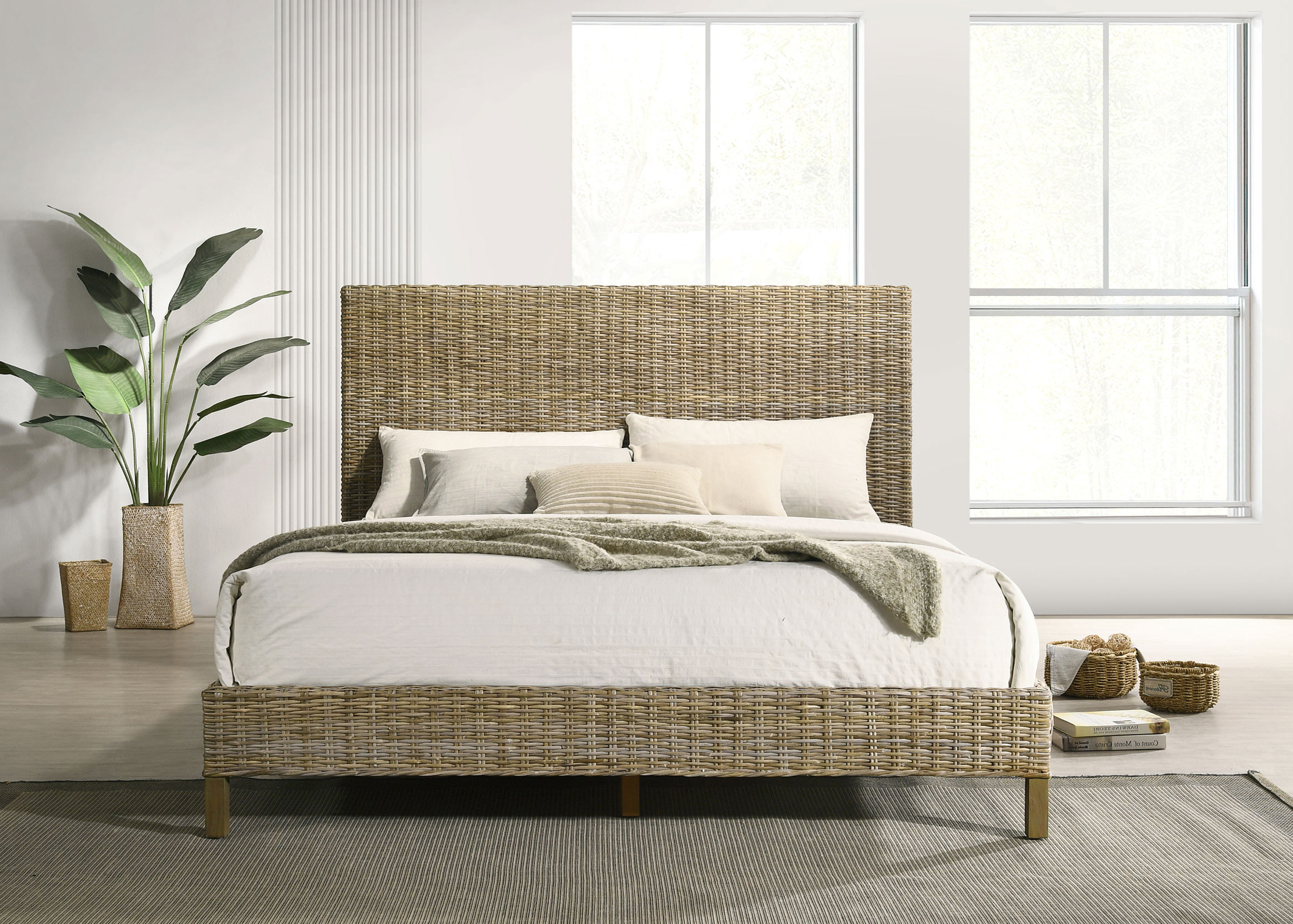 Bayou Breeze Wood Eastern Panel Bed Kubu Grey | Wayfair