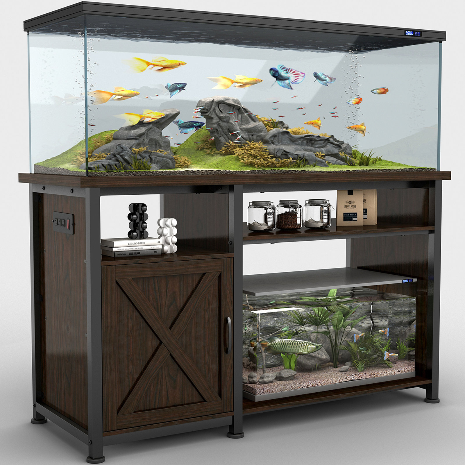 Tucker Murphy Pet™ Dzenan 50-75 Gallon Fish Tank Stand with Power ...