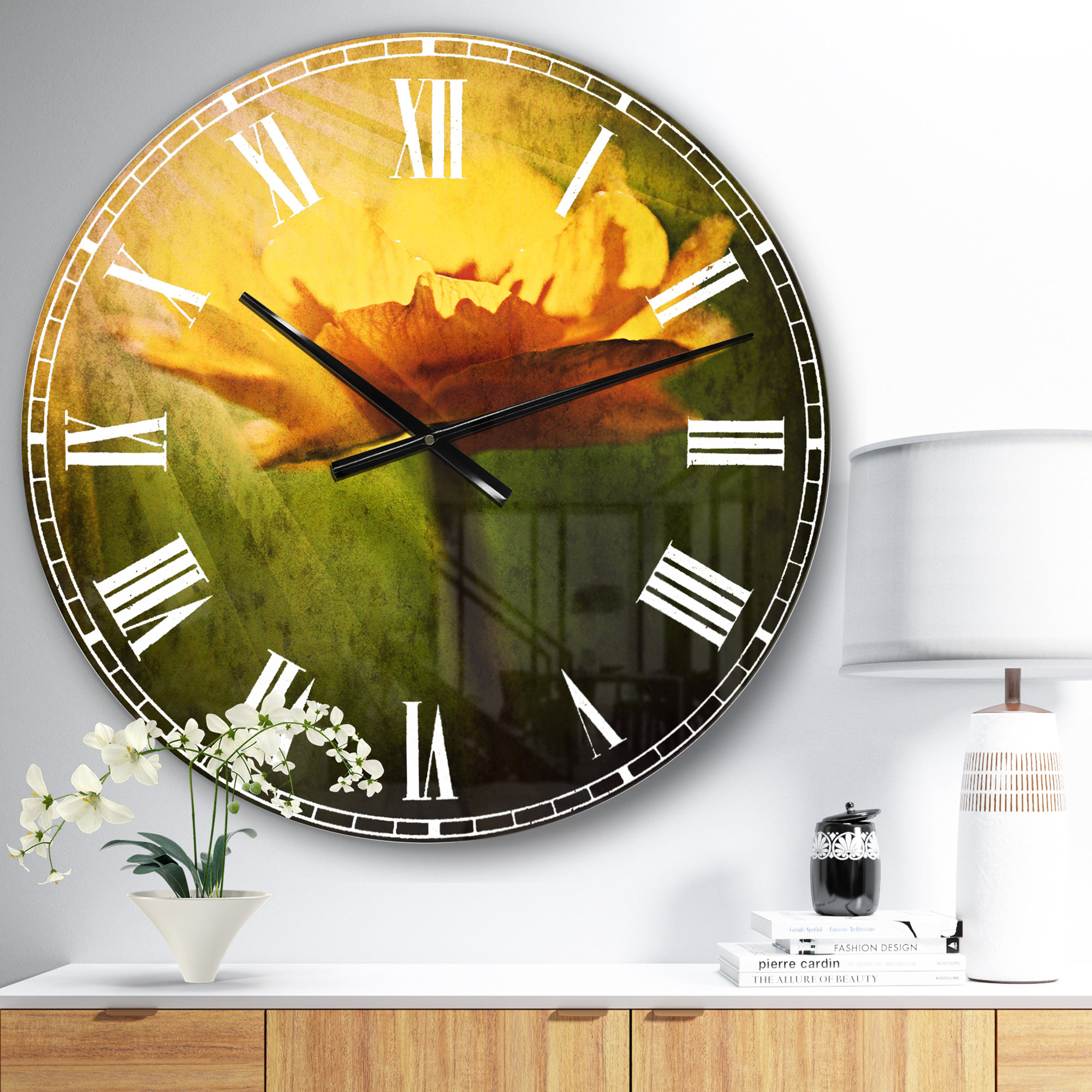 East Urban Home Large Yellow Flower in Spotlight - Traditional Wall ...