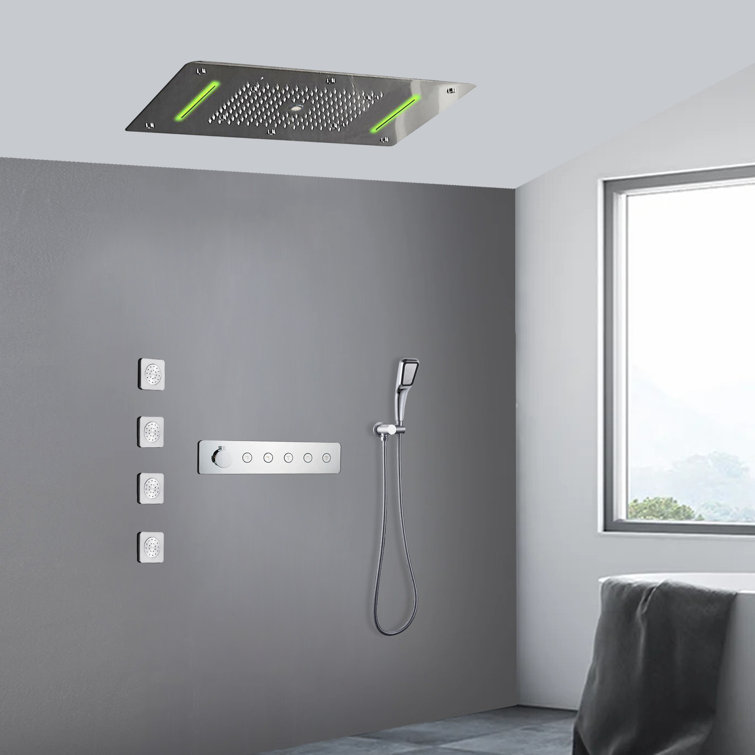 FontanaShowers Cesena Chrome Thermostatic Recessed Ceiling Shower ...