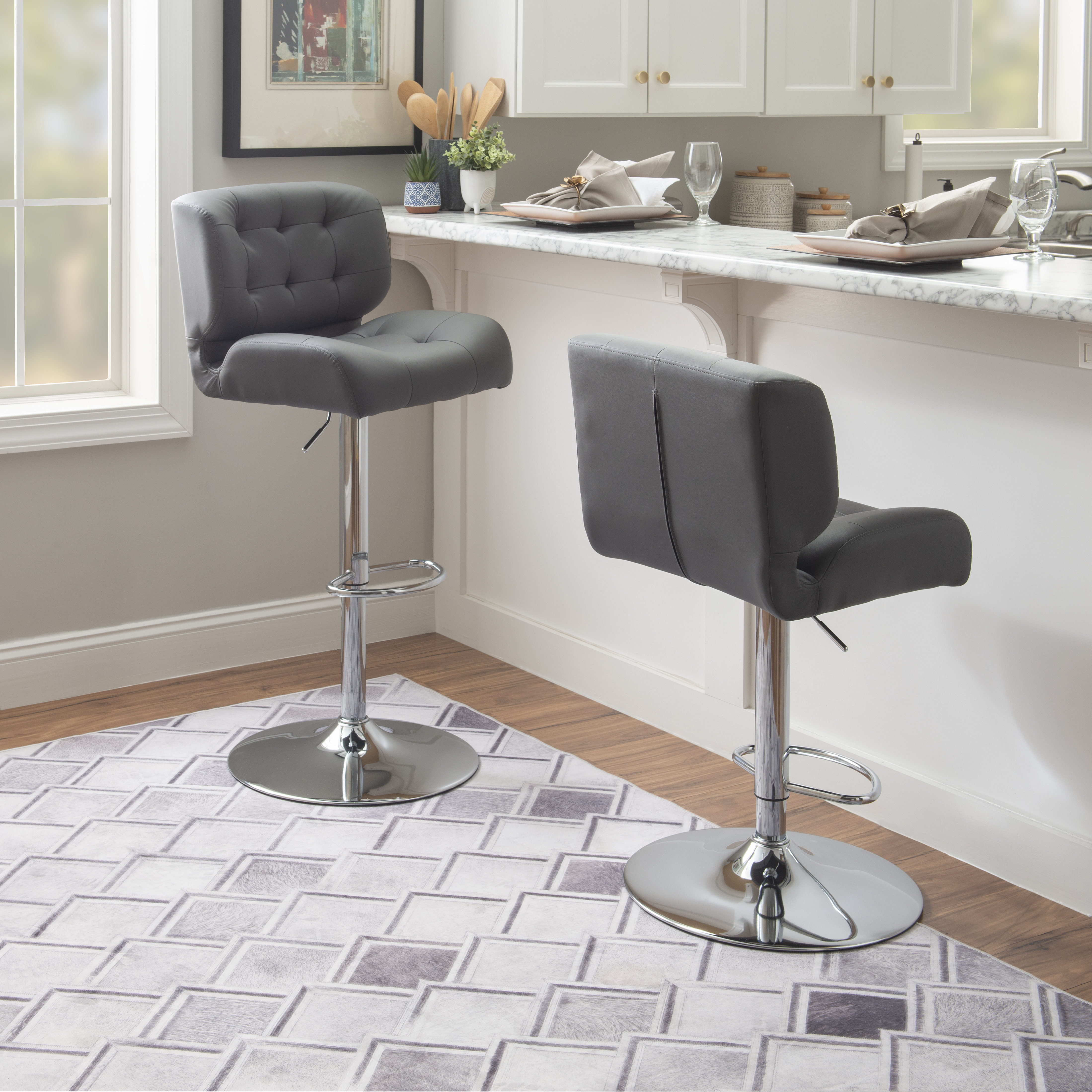 Ivy Bronx Aireen Swivel Adjustable Height Bar Stool & Reviews | Wayfair
