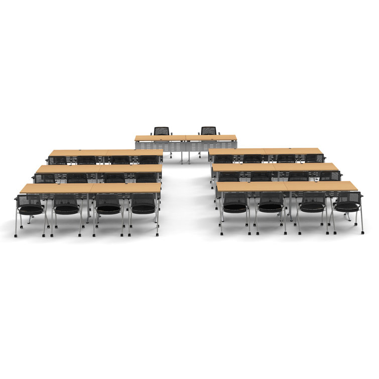 TeamWORK Tables 26 Person Training Meeting Seminar Tables with Modesty ...