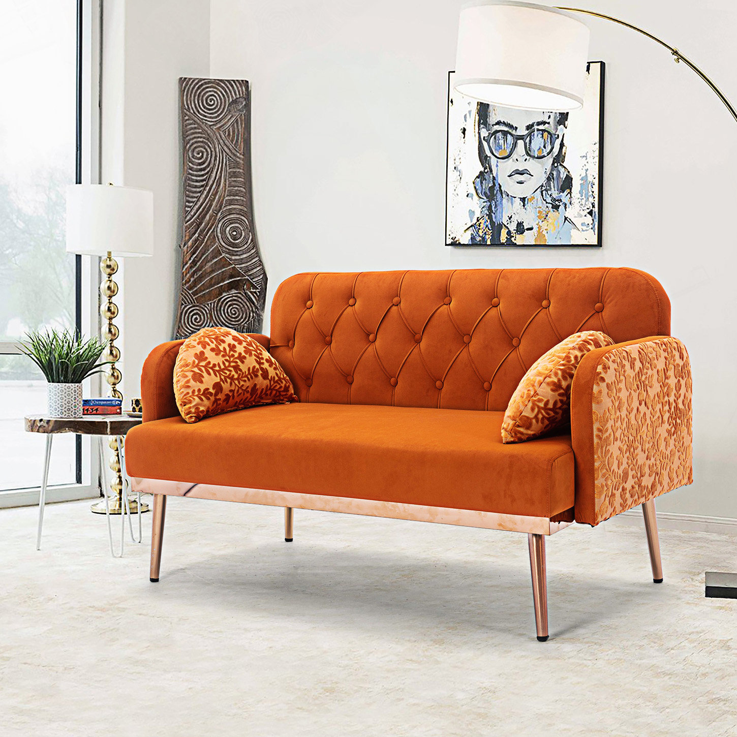 Mercer41 Modern Sofa Loveseat Sofa, Accent Sofa With Legs, Two-Seat ...