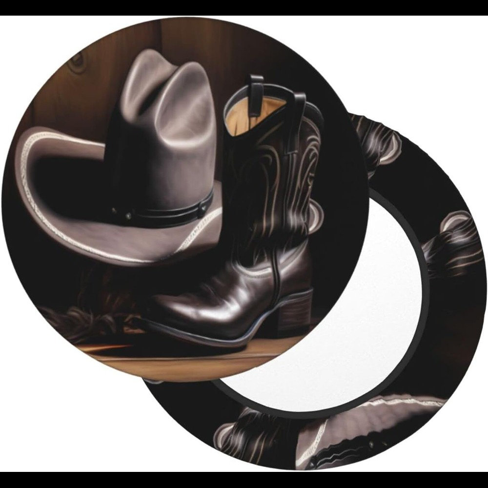 Hokku Designs Vintage American Western Cowboy Hat And Boot Bar Stool ...