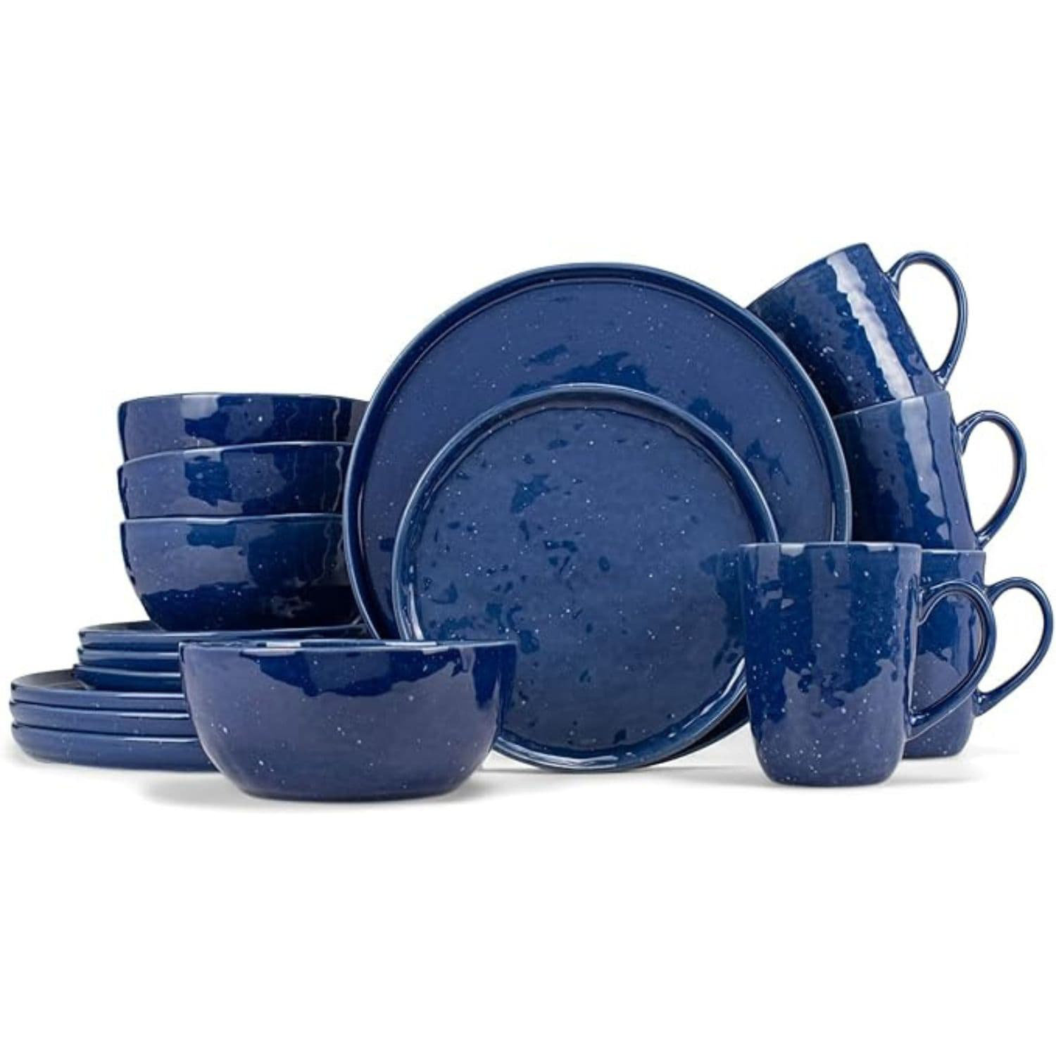 Hokku Designs 16-Piece Shiny Speckled Western Country Style Dinnerware ...