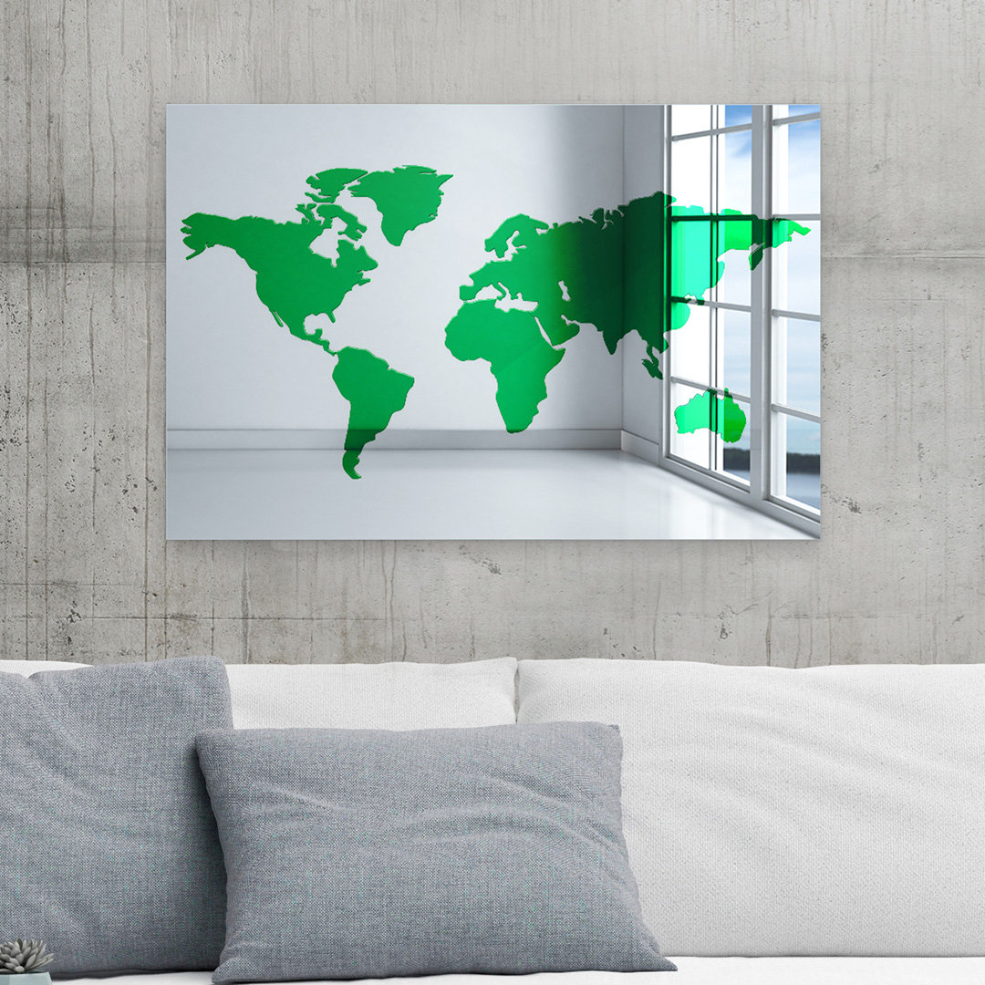 4Artworks World Country Map Modern Acrylic Wall Decor | Wayfair
