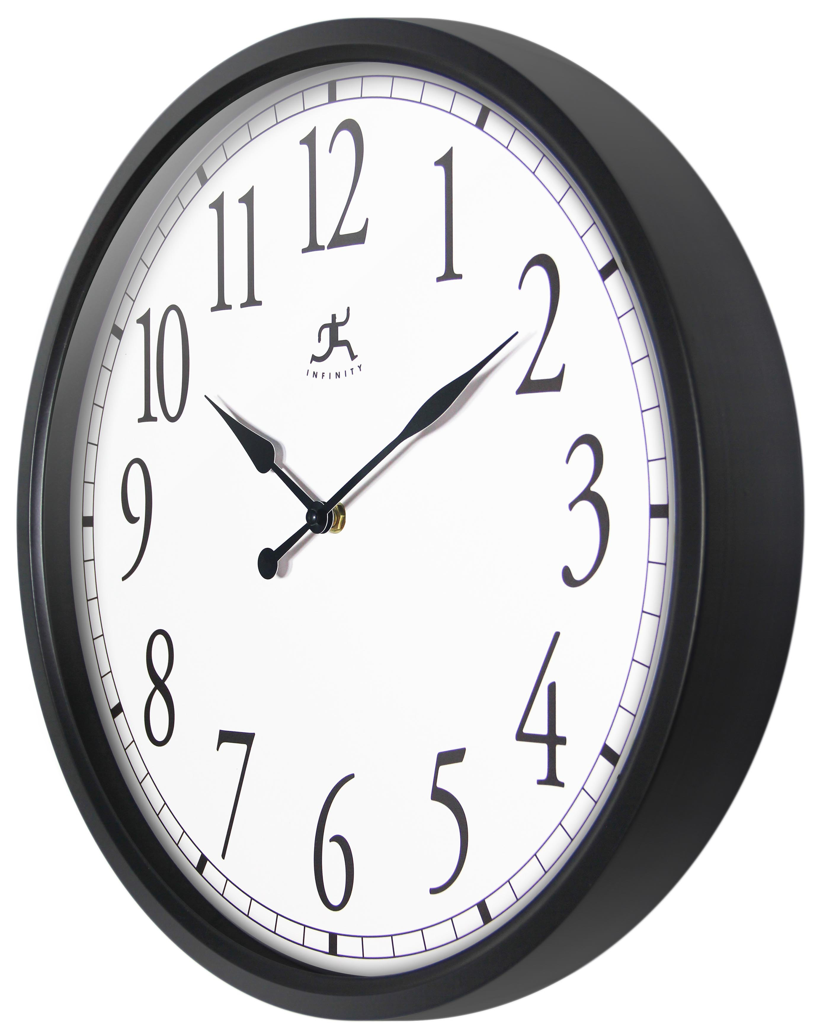 Infinity Instruments Bromidic Round Metal Wall Clock 16 Inches - Black ...