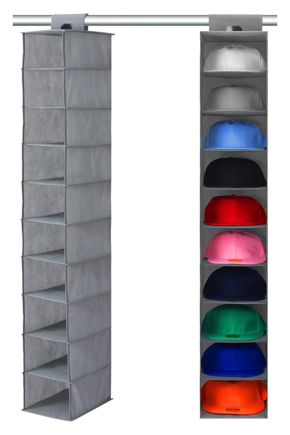 Arlmont & Co. 10 Shelf Hat Rack Hanging Closet/Organizer For Storage ...