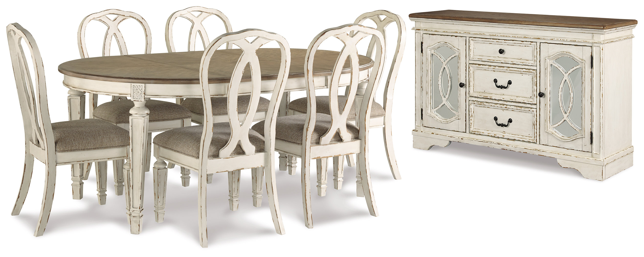 One Allium Way Realyn Dining Table and 6 Chairs with Server - Wayfair Canada