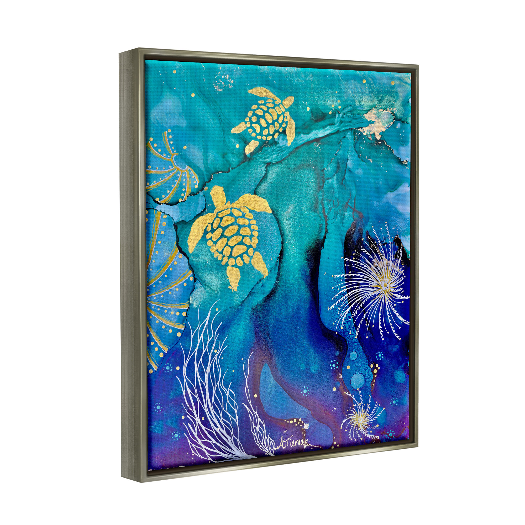 Bay Isle Home™ Abstract Blue Sea Turtles by Amy Tieman - Wayfair Canada