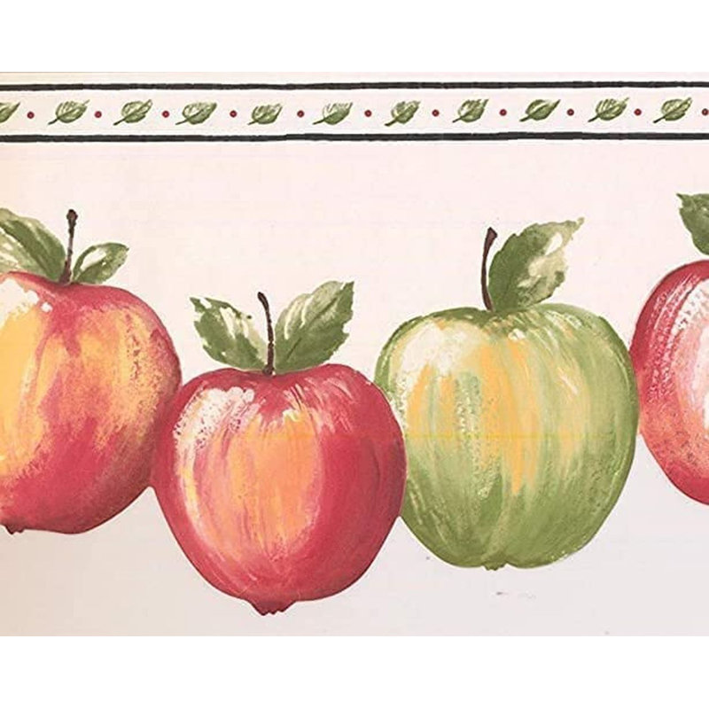 August Grove® Alainna Apples 15' L x 6.25" W Wallpaper Border | Wayfair