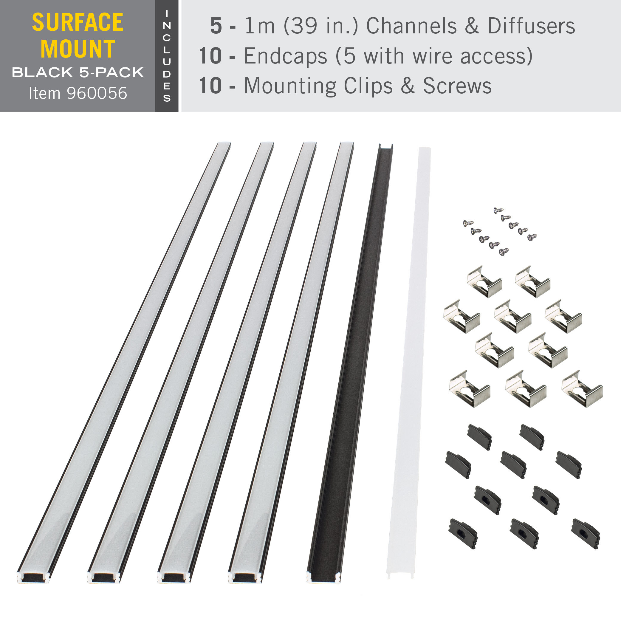 Armacost Lighting Surface Mount LED Tape Light Mounting Channel 5-Pack ...