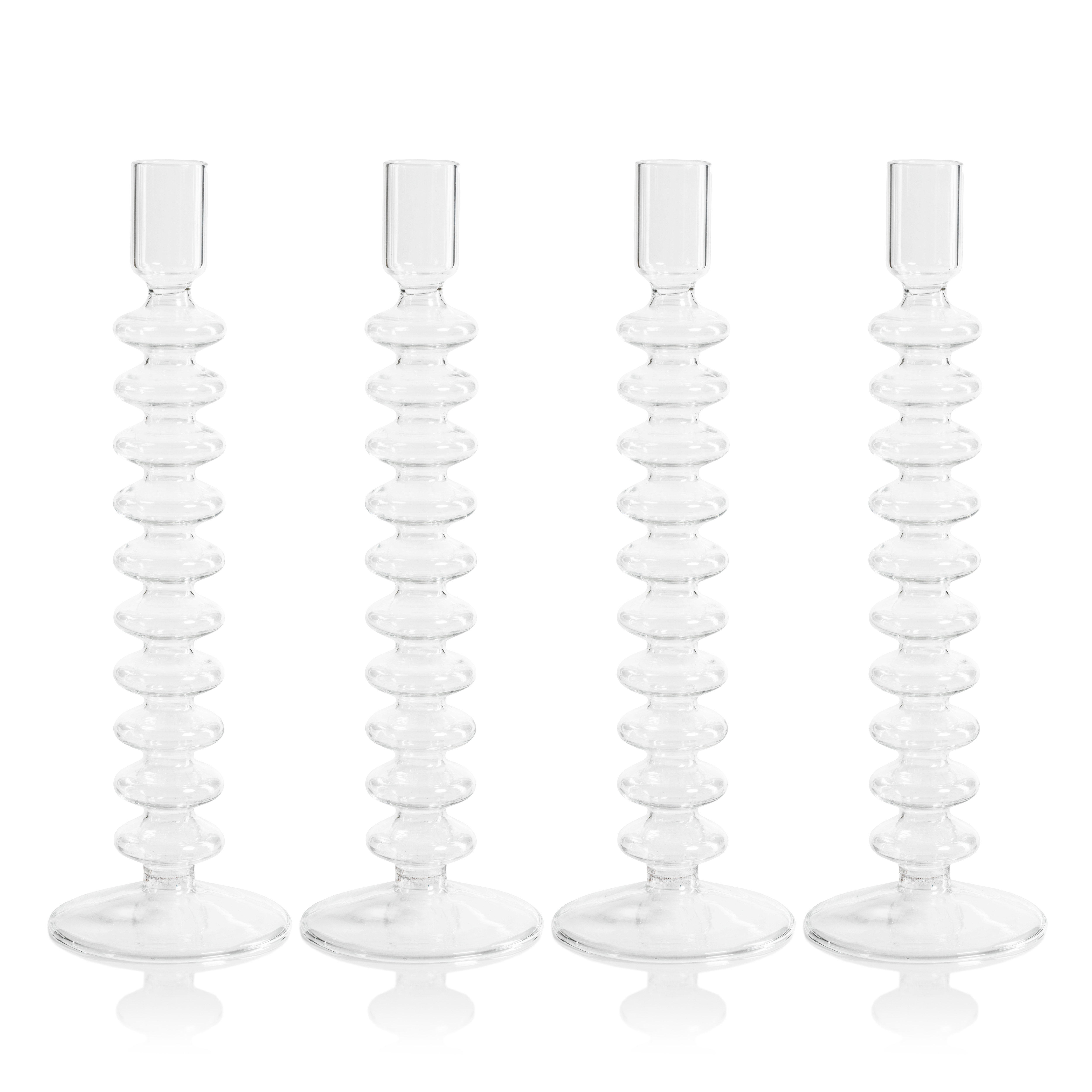 Birch Lane™ Ardara 4 Piece Glass Tabletop Candlestick Set | Wayfair
