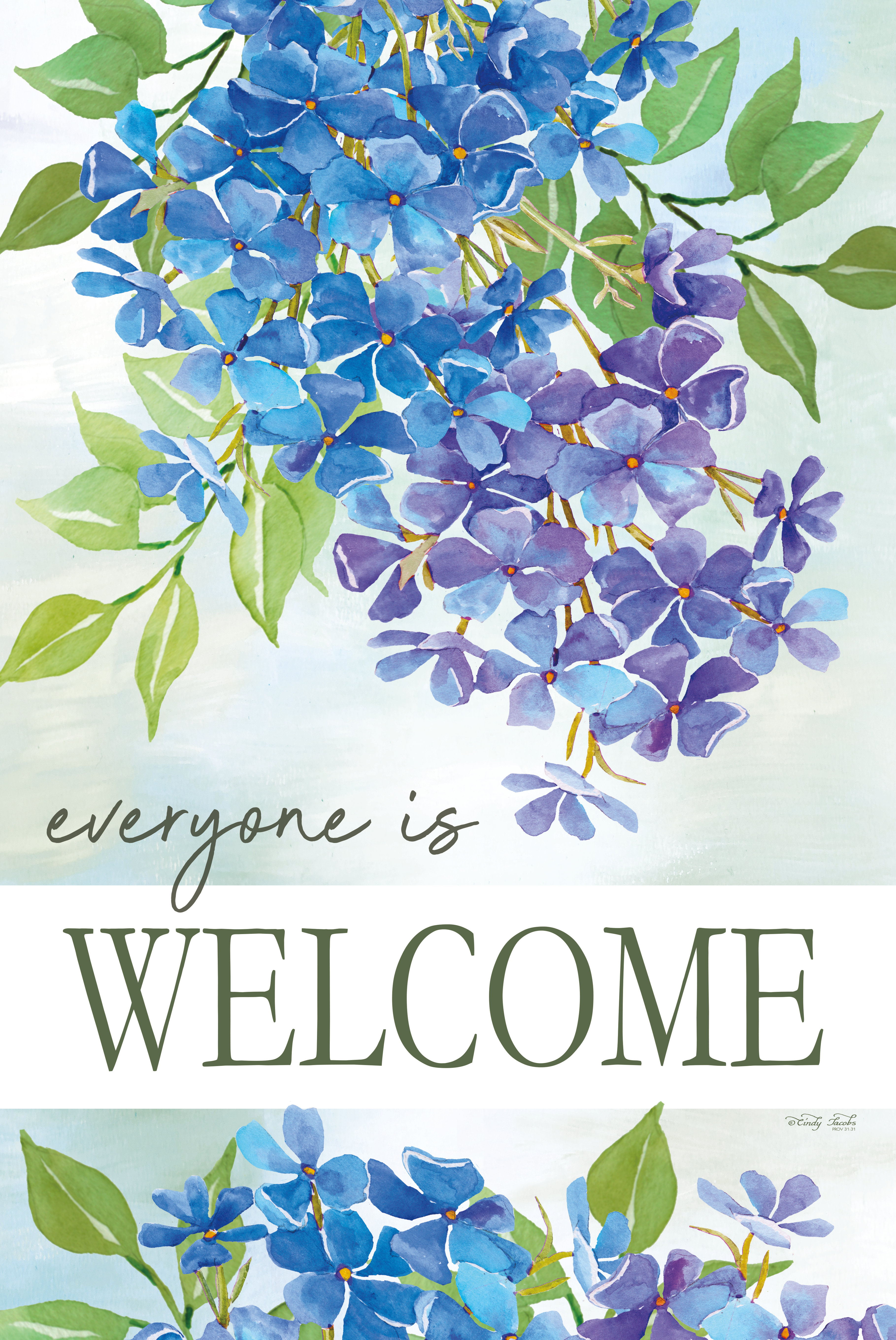 Trinx Everyone Is Welcome Hydrangeas On Canvas by Cindy Jacobs Print ...