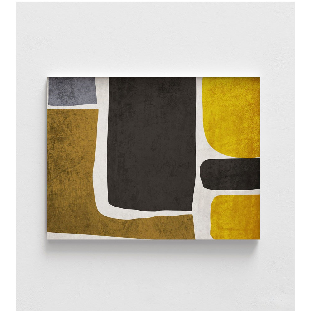 WeFrameArt Organic Shapes And Lines IX By Irena Orlov, Mustard Abstract ...