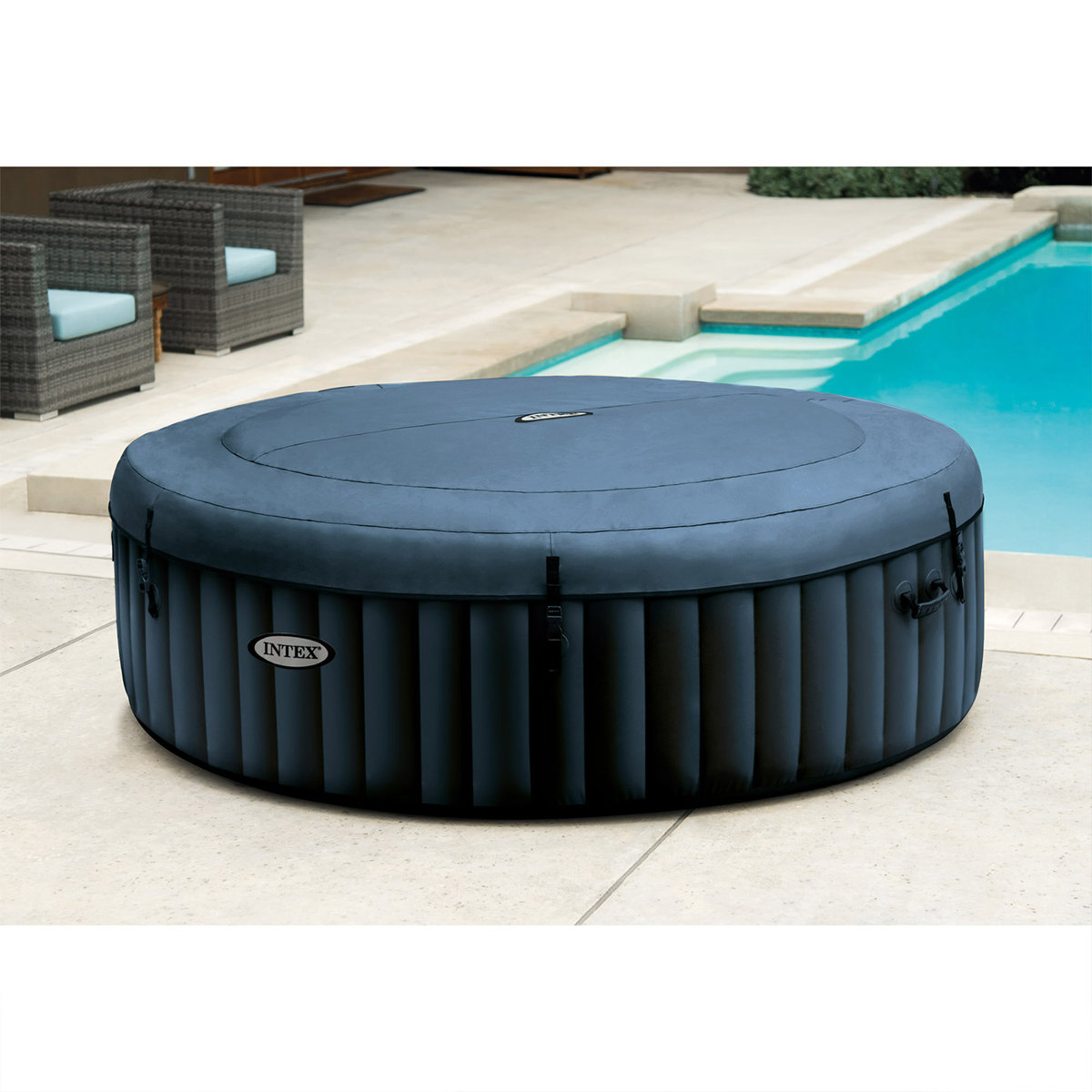 Intex 6 Person Pop Up Hot Tub Bundled W/ Purespa Slip-Resistant Seats ...