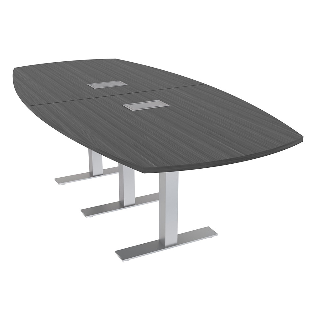 Skutchi Designs, Inc. 8 Person Arc Boat Conference Table With Metal T ...