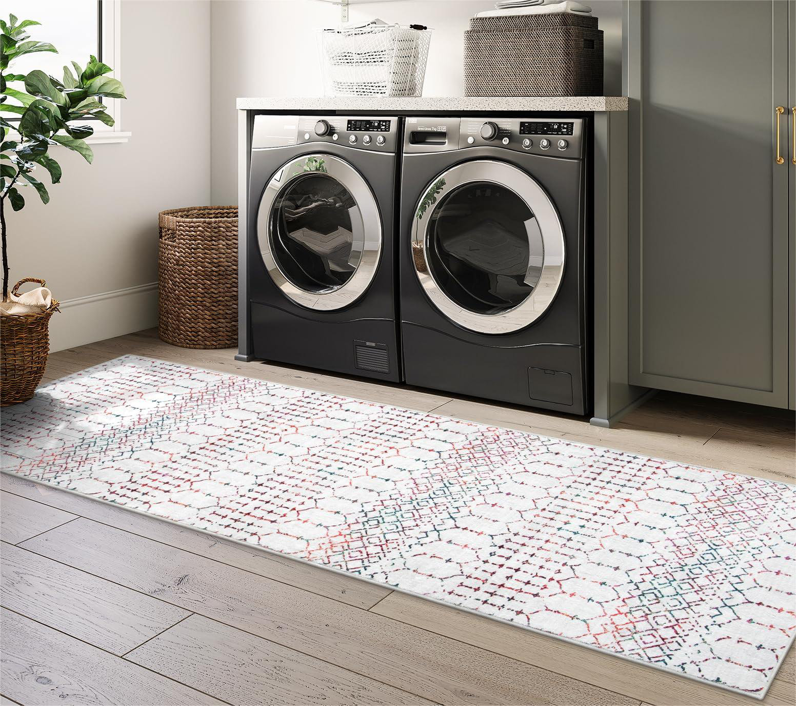 Bungalow Rose Moroccan Washable Runner Rug 2X6 Non-Slip Anti-Fatigue ...