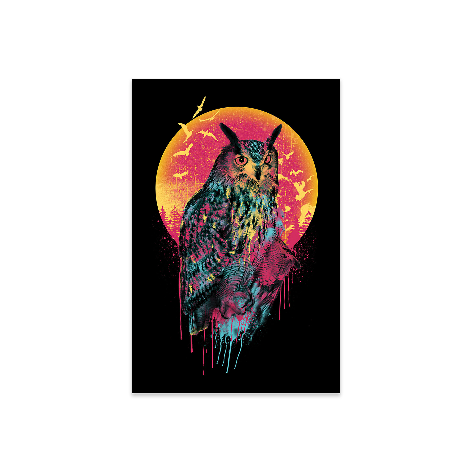 Millwood Pines Owl VI by Riza Peker - No Frame Painting | Wayfair