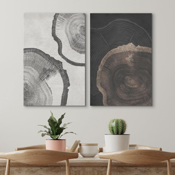 IDEA4WALL Tree Ring " Wood Tree Rings Abstract Minimalist Modern Wall ...