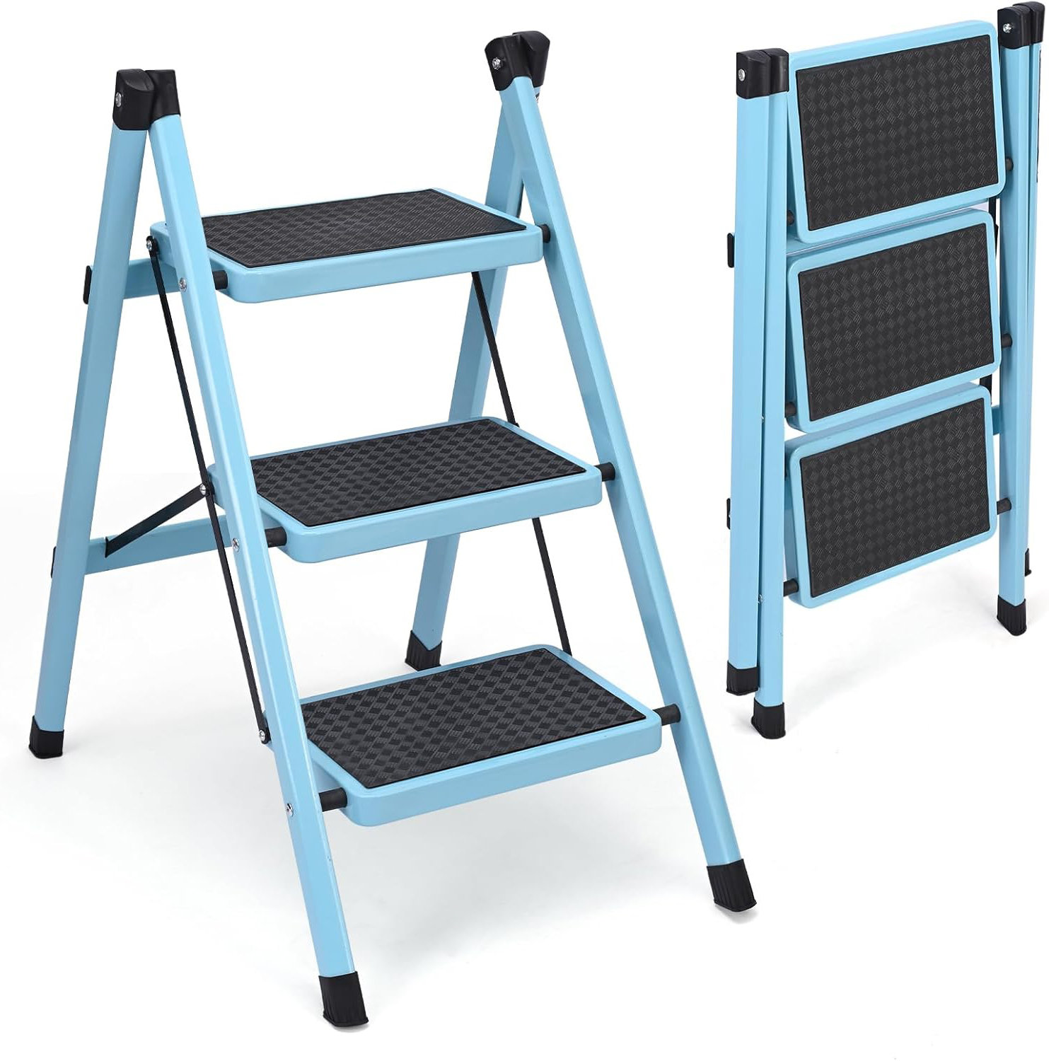 MODVAT 3 Step Ladder Lightweight Aluminum Step Ladder Portable 330 LBS ...