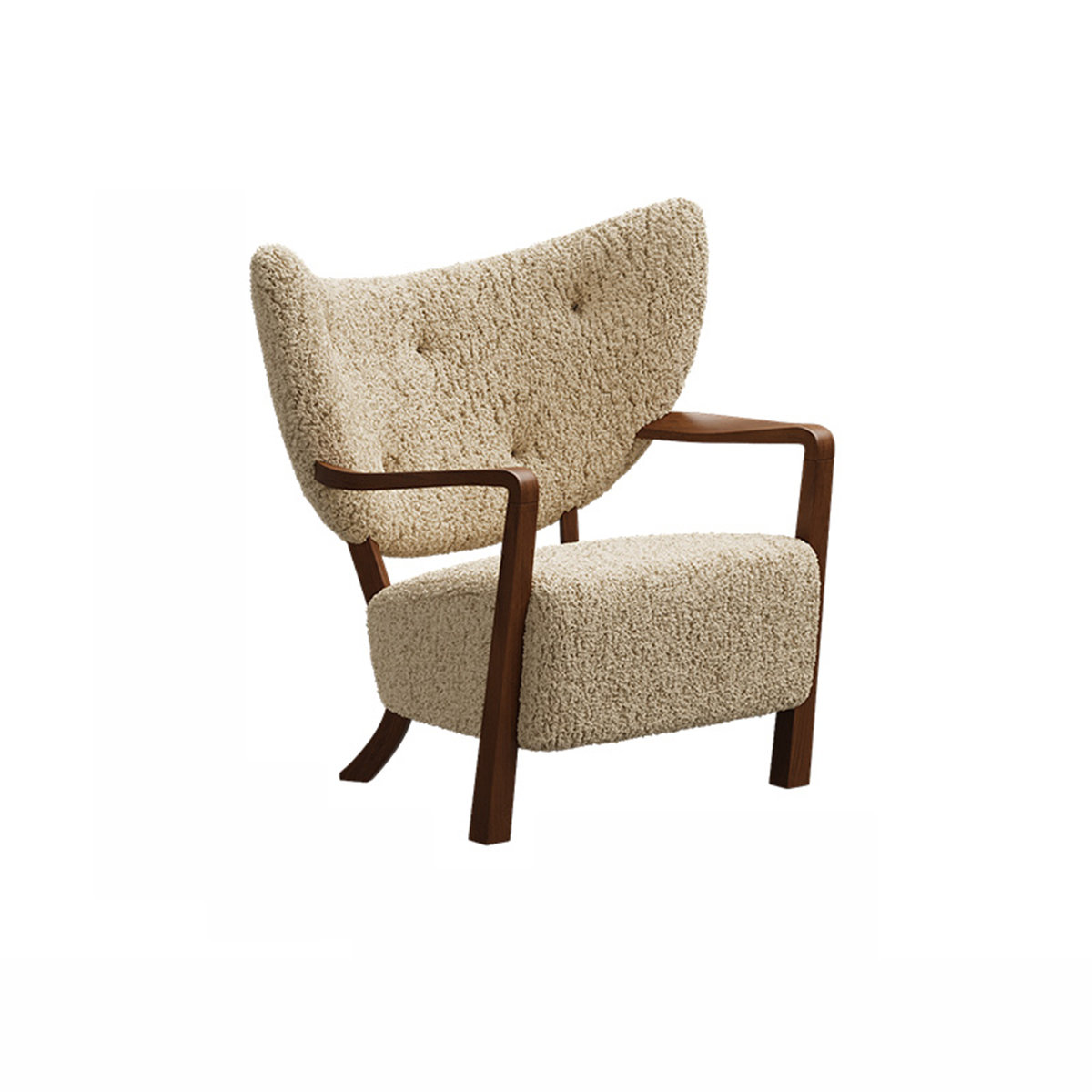 Organix Pattern 33.46" Vintage White Lambswool Accent Chair | Wayfair