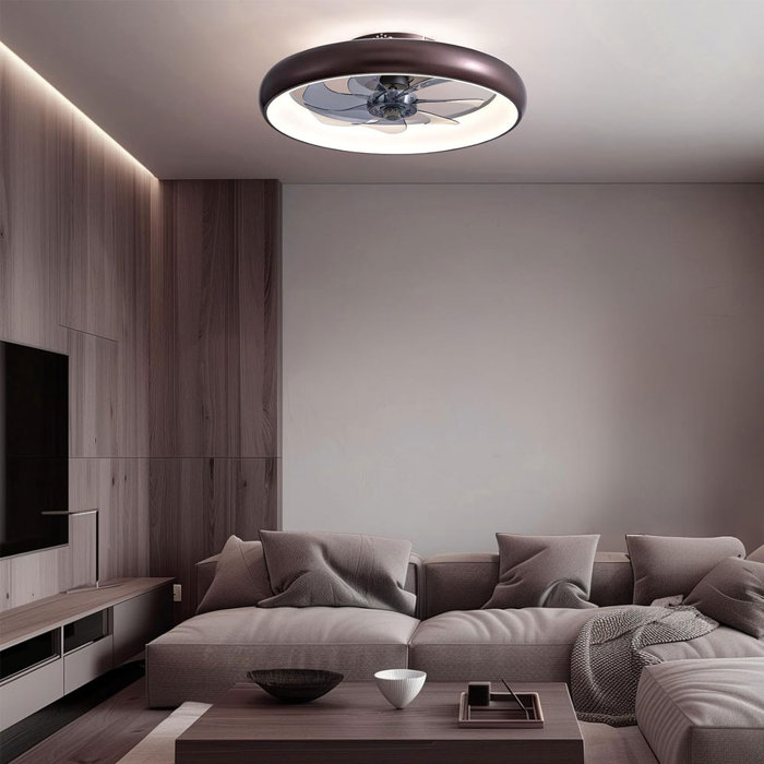 Wrought Studio Flush Mount Dimmable Ceiling Fan With Led Lights ...