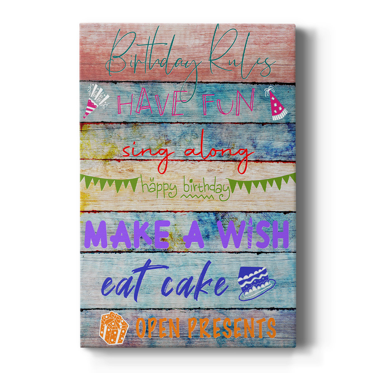 Dovecove Birthday Rules -Custom Wrapped Gallery Cavas - Wayfair Canada