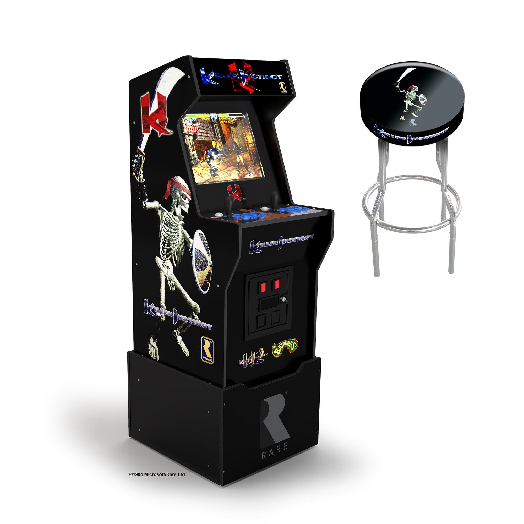 Arcade 1Up Arcade1Up Killer Instinct Cabinet Arcade with Riser and ...