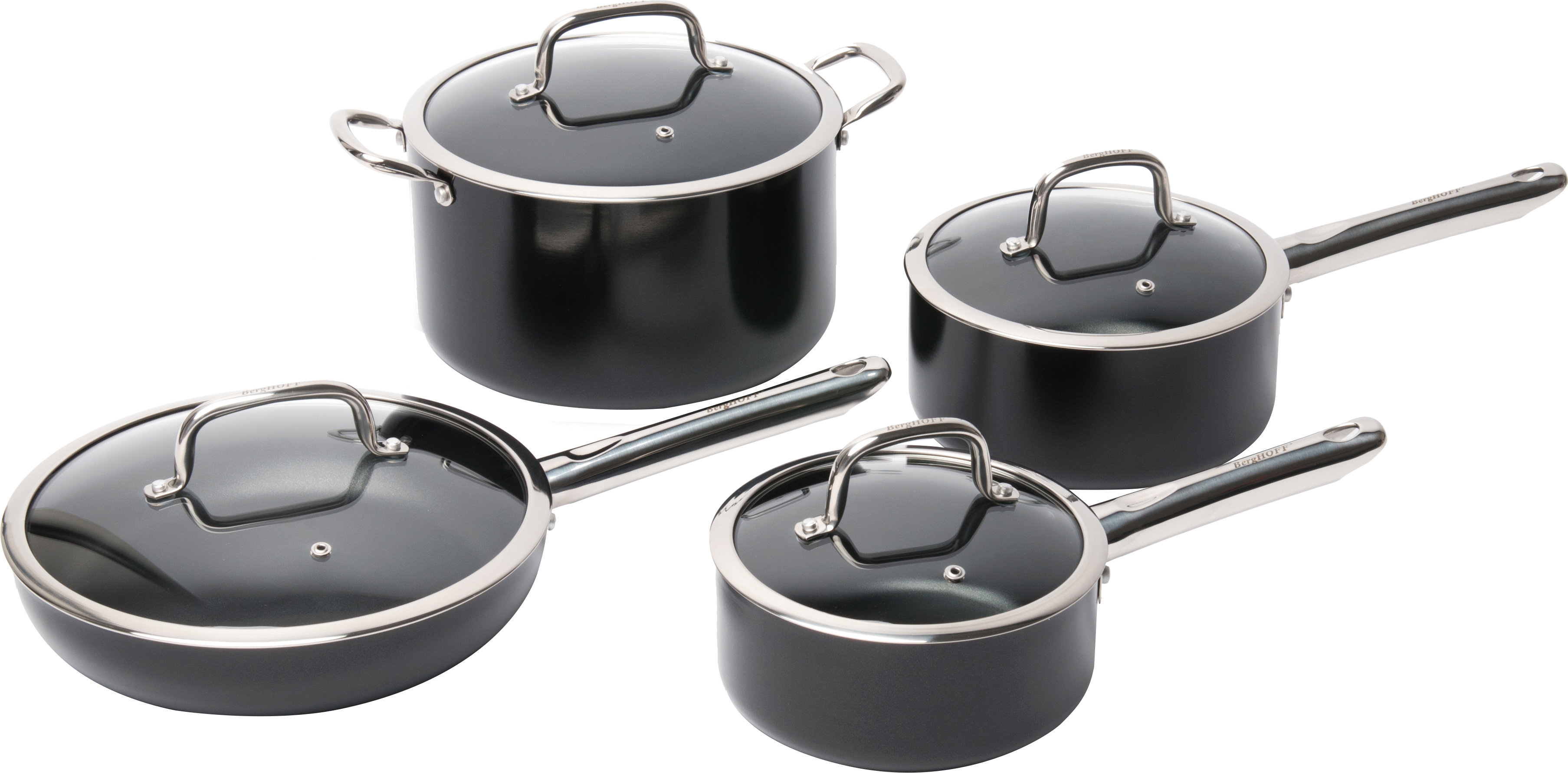 BergHOFF International Boreal Nonstick 8 Piece Aluminum Cookware Set ...